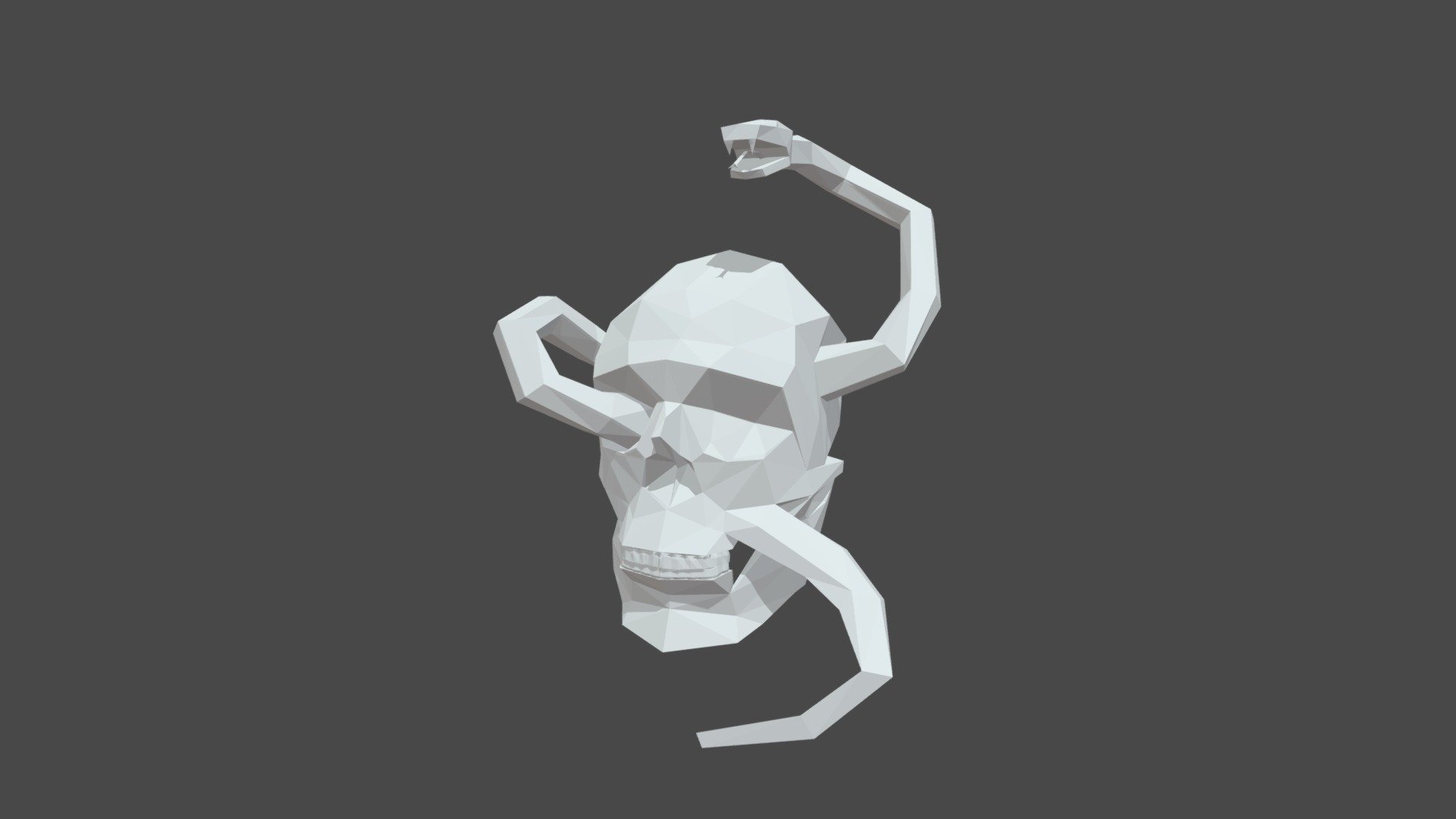 Low poly Skull with a snake for 3d printing - Buy Royalty Free 3D model ...