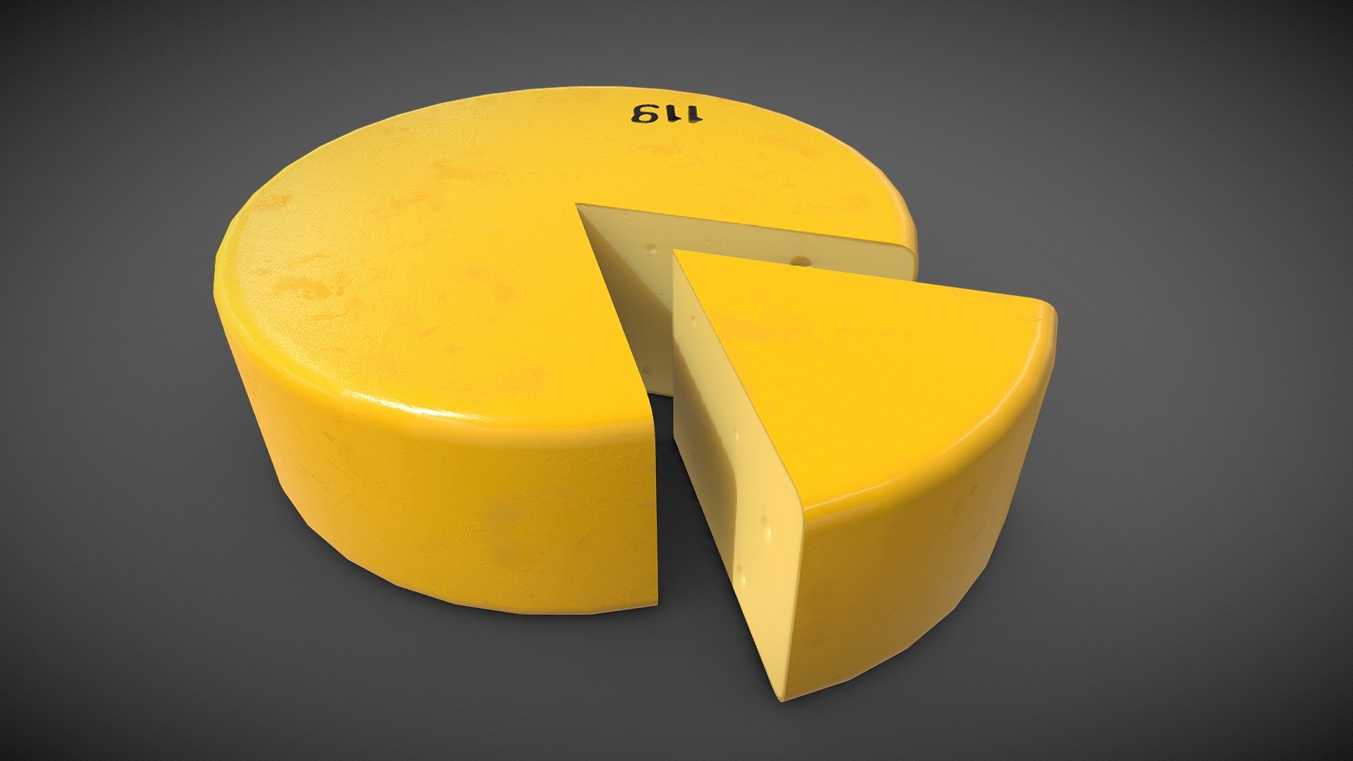 Soviet cheese with numbers. - 3D model by Valger [1e8b2f2] - Sketchfab