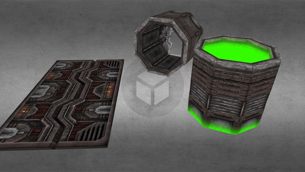 Toxic Vat and Dropship Gate setpieces [STRAFE] - 3D model by bizzozeron ...