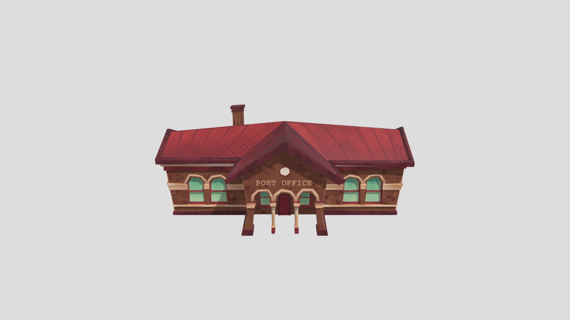 Stylized Post Office - 3D model by Pethmanee [1e9699c] - Sketchfab