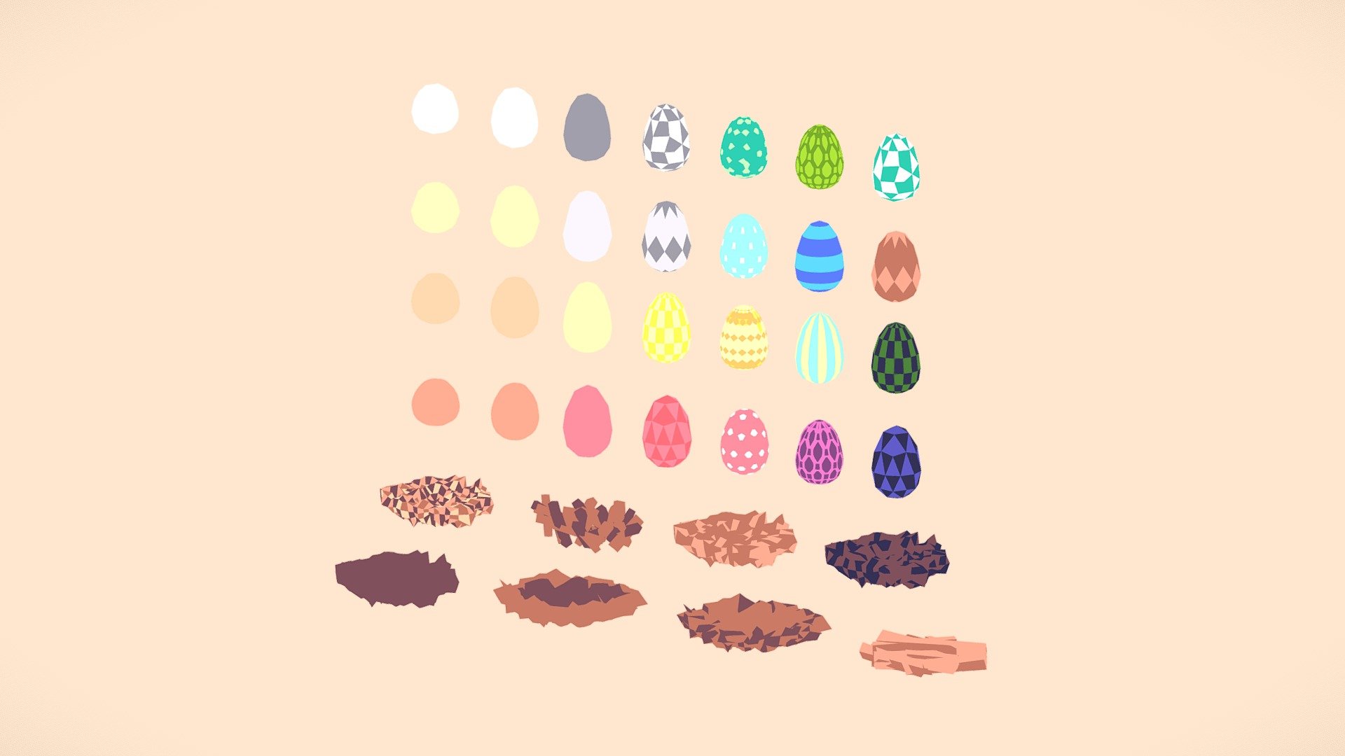 Low Poly Egg and Nest Pack - Buy Royalty Free 3D model by YunXi Zheng ...