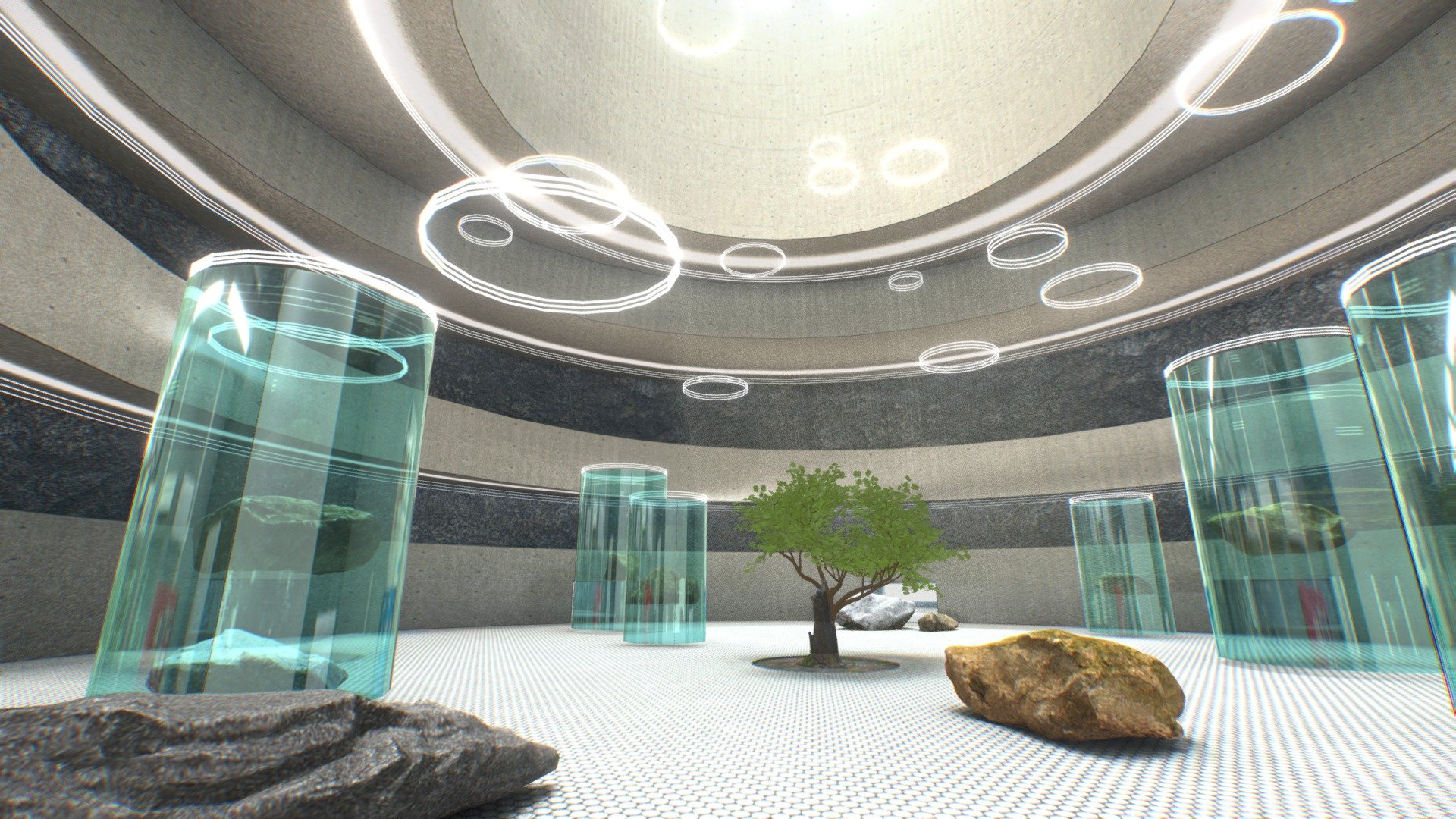 G0009 Virtual-Reality Art Gallery Circles - Buy Royalty Free 3D model ...