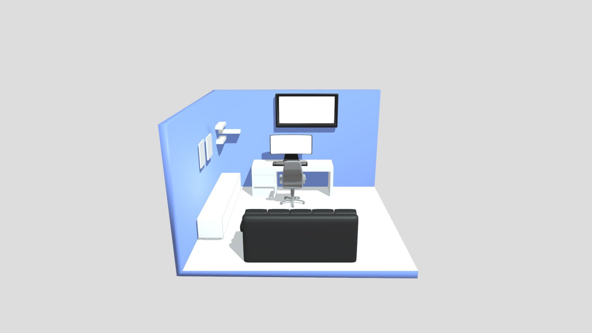 studio room,computer,chair - 3D model by ihrmedia9 [1ea1d44] - Sketchfab