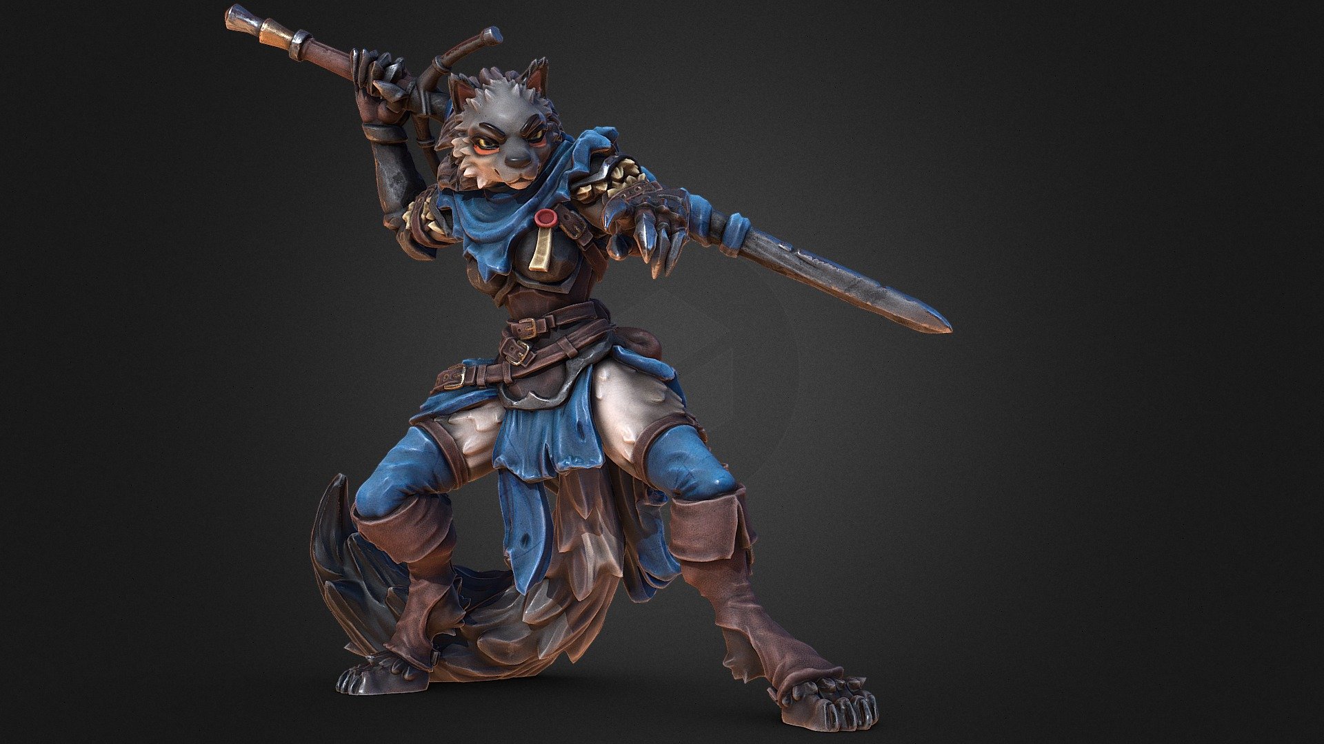 wolf fighter - 3D model by Printed Obsession (@printedobsession ...