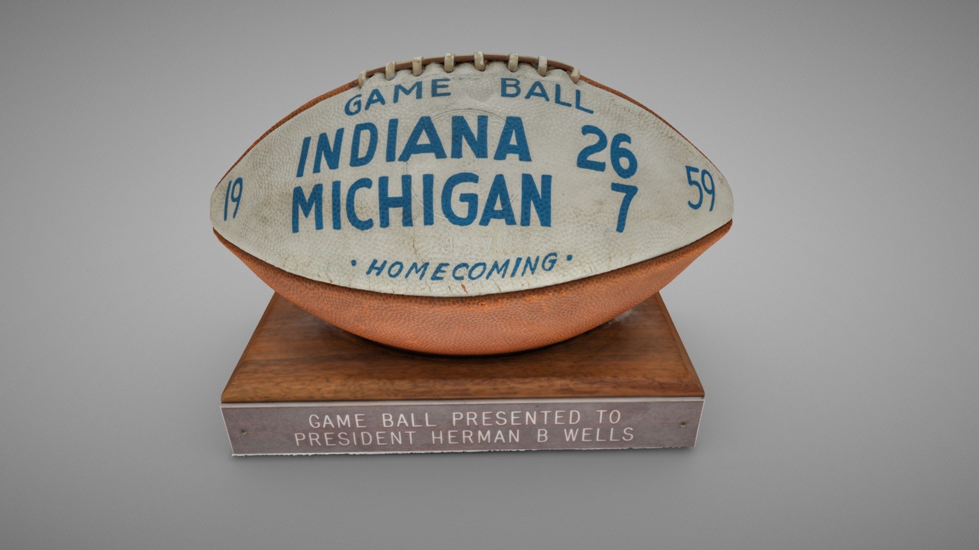 1959 IU Football Game Ball - 3D model by Advanced Visualization Lab ...