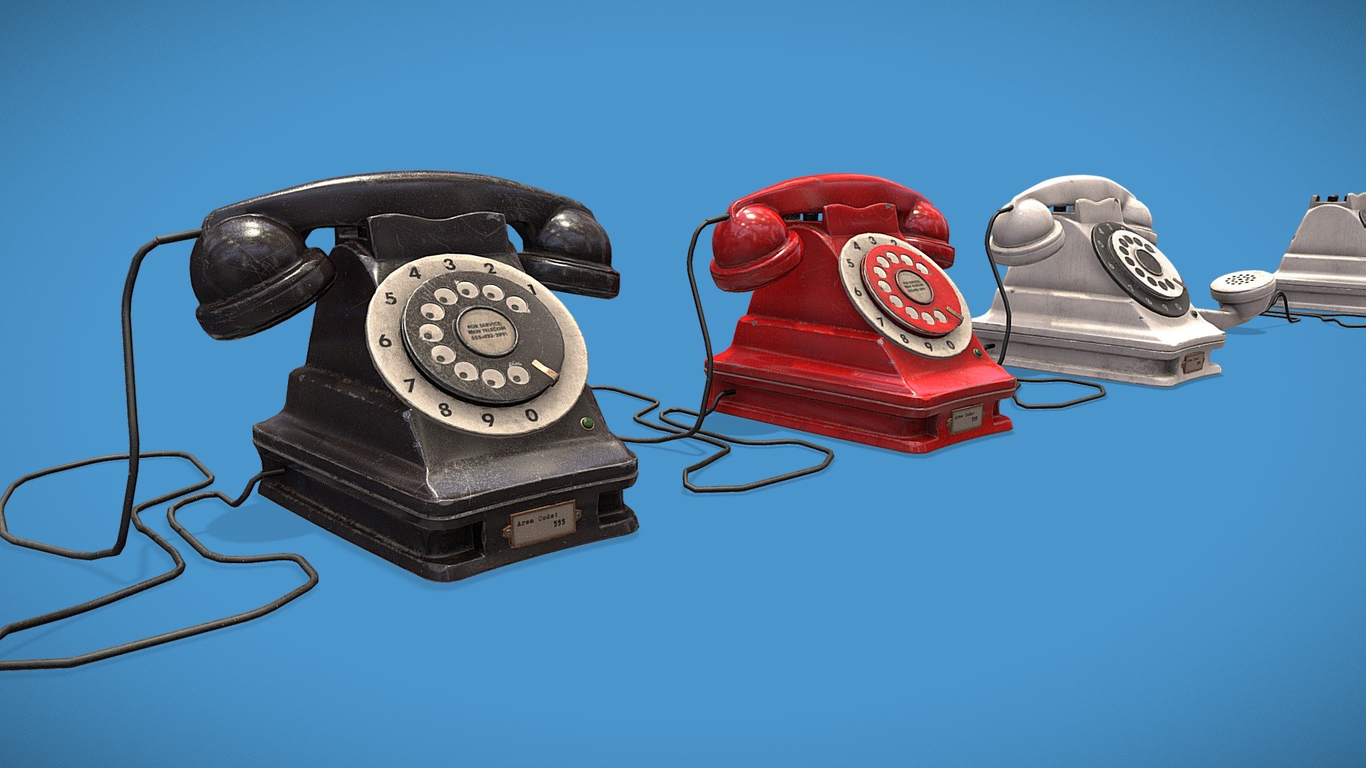 Antique 1930s Rotary Telephones Type B - 3D model by Mad_Lobster ...