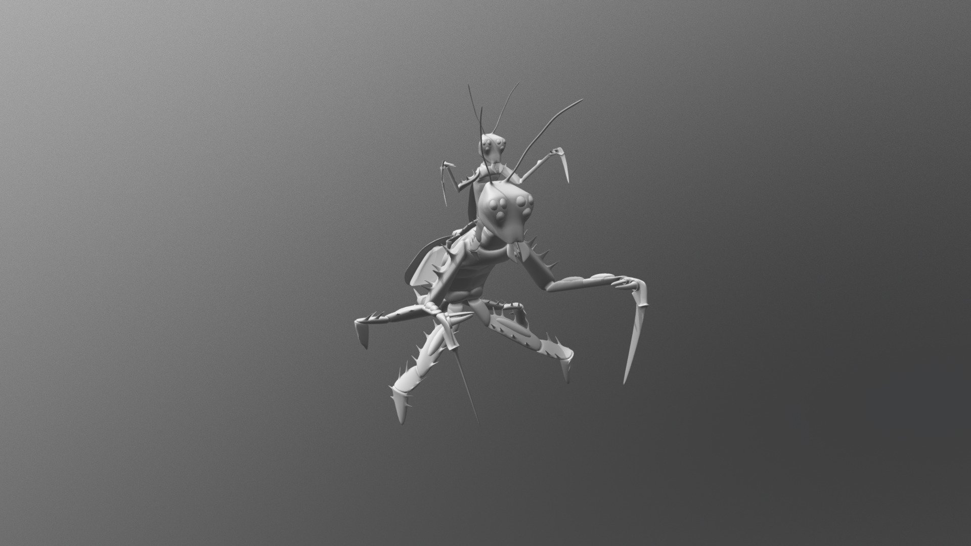 White-shaded animation Giant Mantis test - 3D model by Gammelsaeterg ...