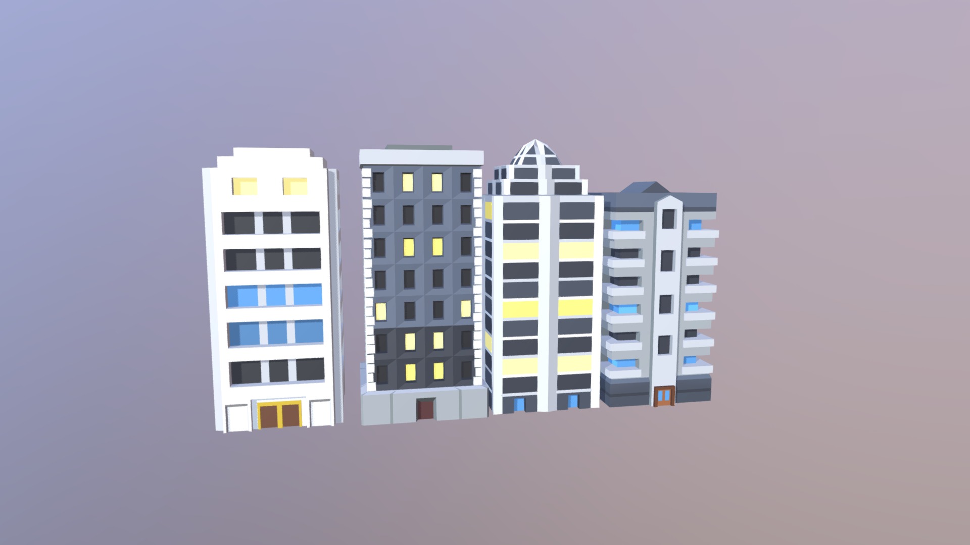 Skyscrapers - 3D model by squareanon [1eb9c68] - Sketchfab