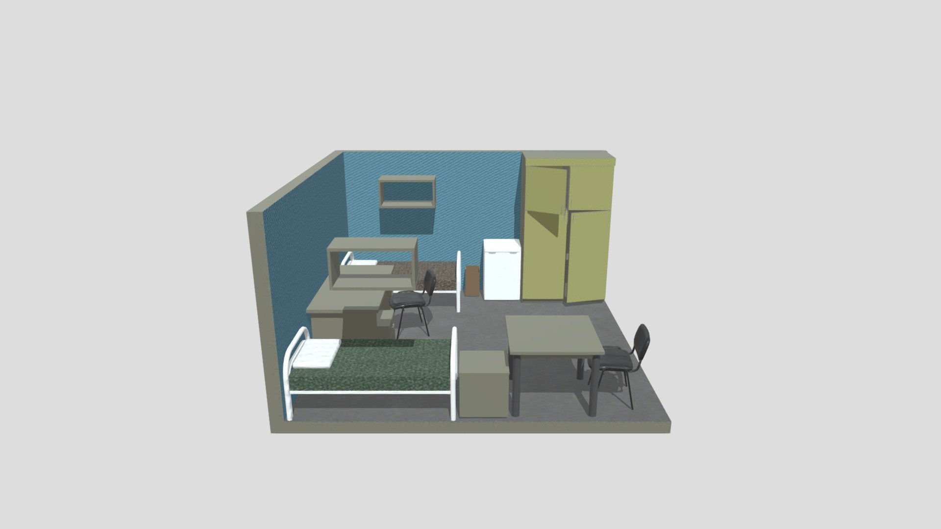 dorm room - Download Free 3D model by artemkh [1ebca8f] - Sketchfab