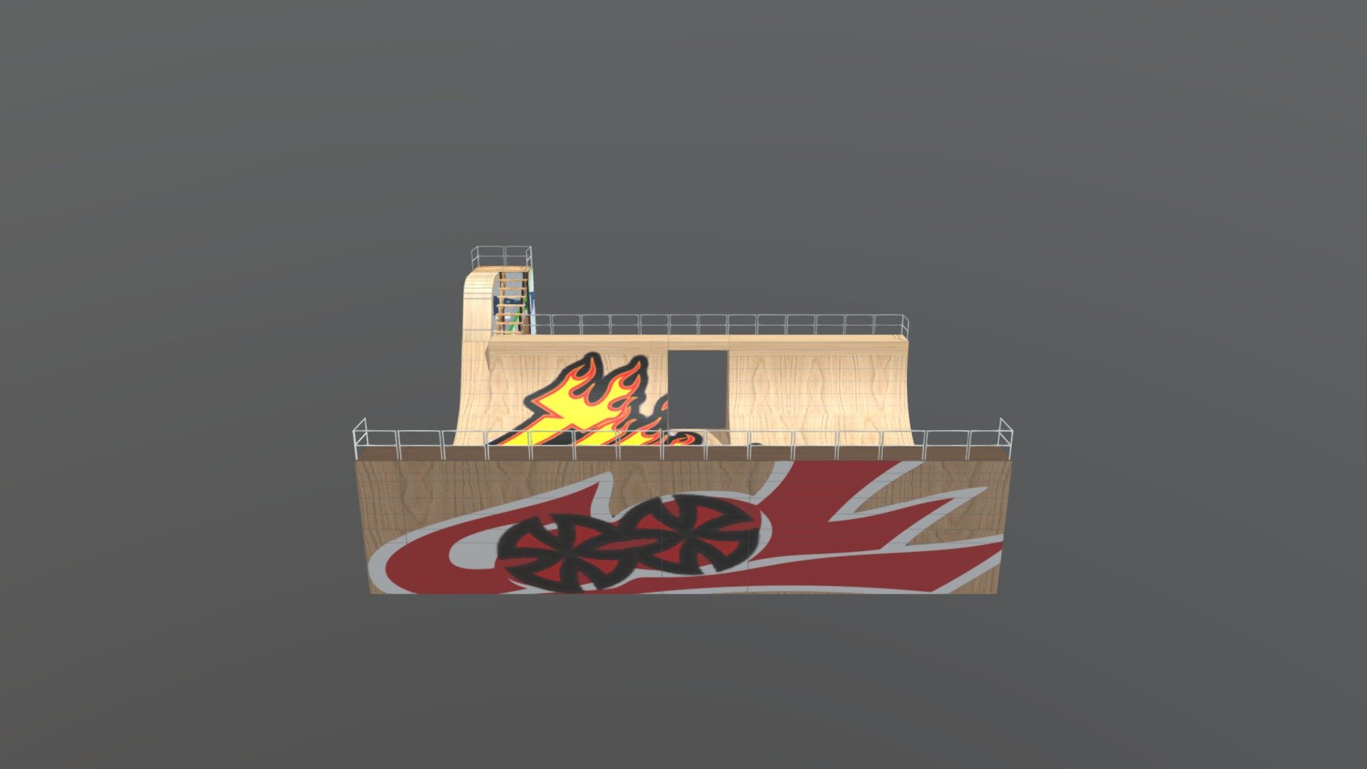 My Tony Hawk Halfpipe with UV and Textured - 3D model by ...