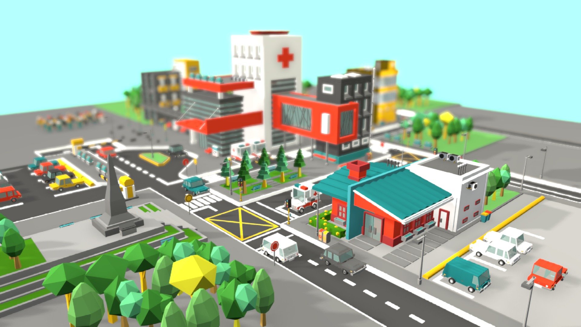 Hospital Campus M-Lon - 3D model by M-Lon [1ec2562] - Sketchfab