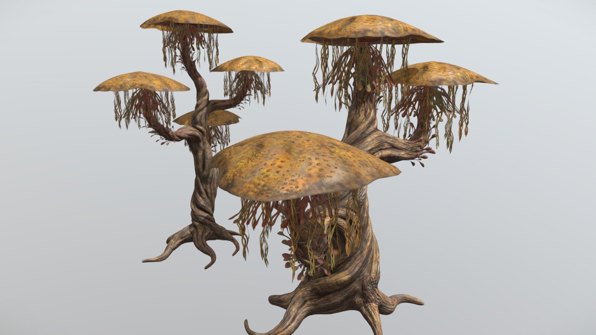 Alien Fantasy Mushroom Trees Plants - Buy Royalty Free 3D model by ...