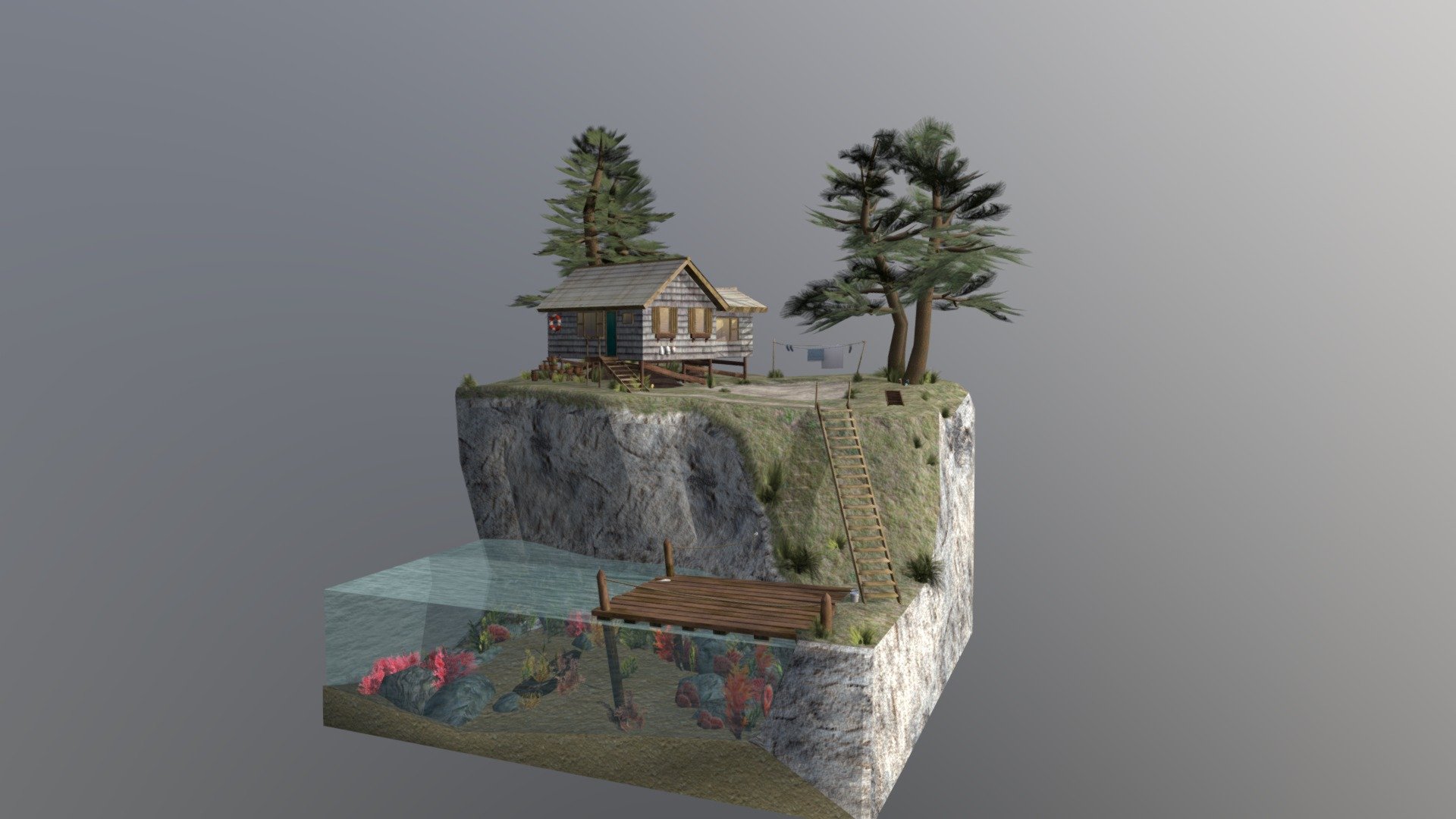 DAE Diorama - By the ocean - 3D model by yixia_tang [1ec72ca] - Sketchfab
