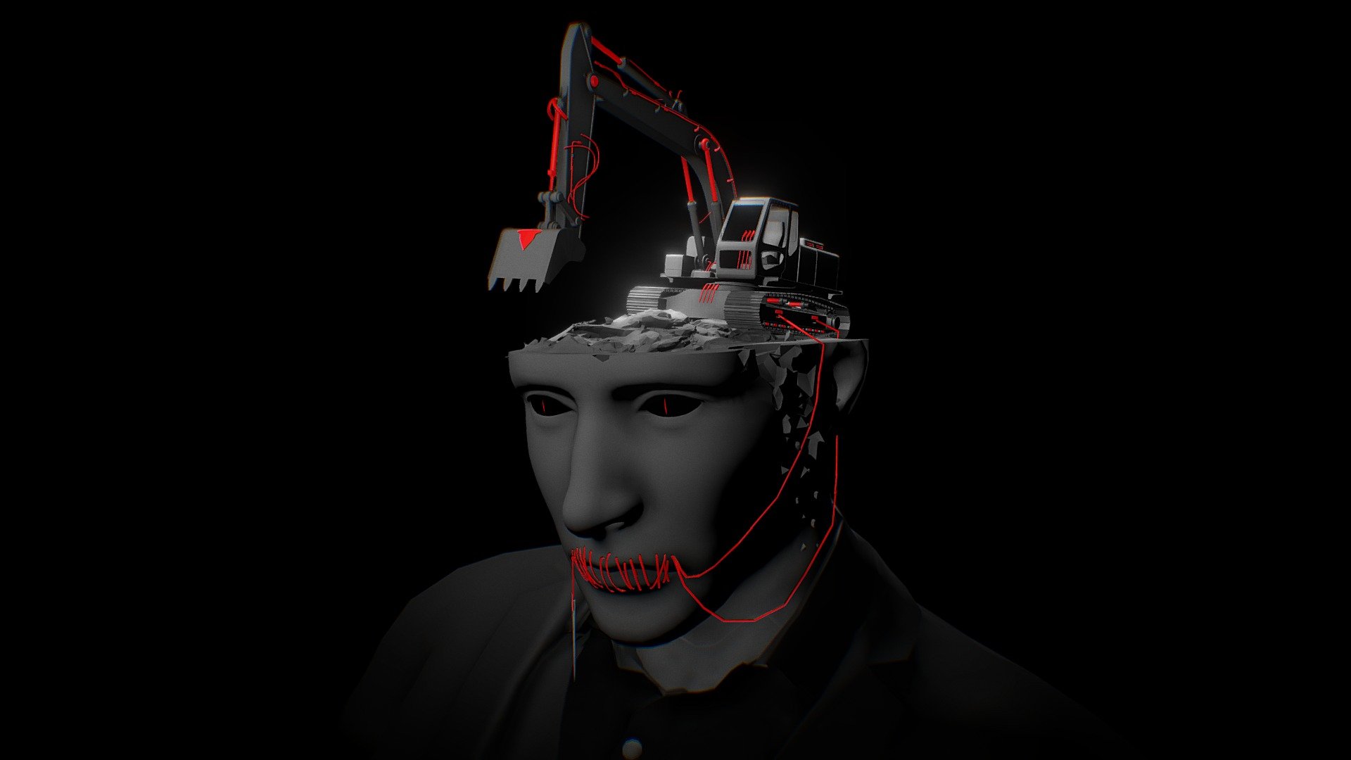 ' Depression ' - 3D model by Ashim Shakya (@ashimshakya) [1ecf637 ...