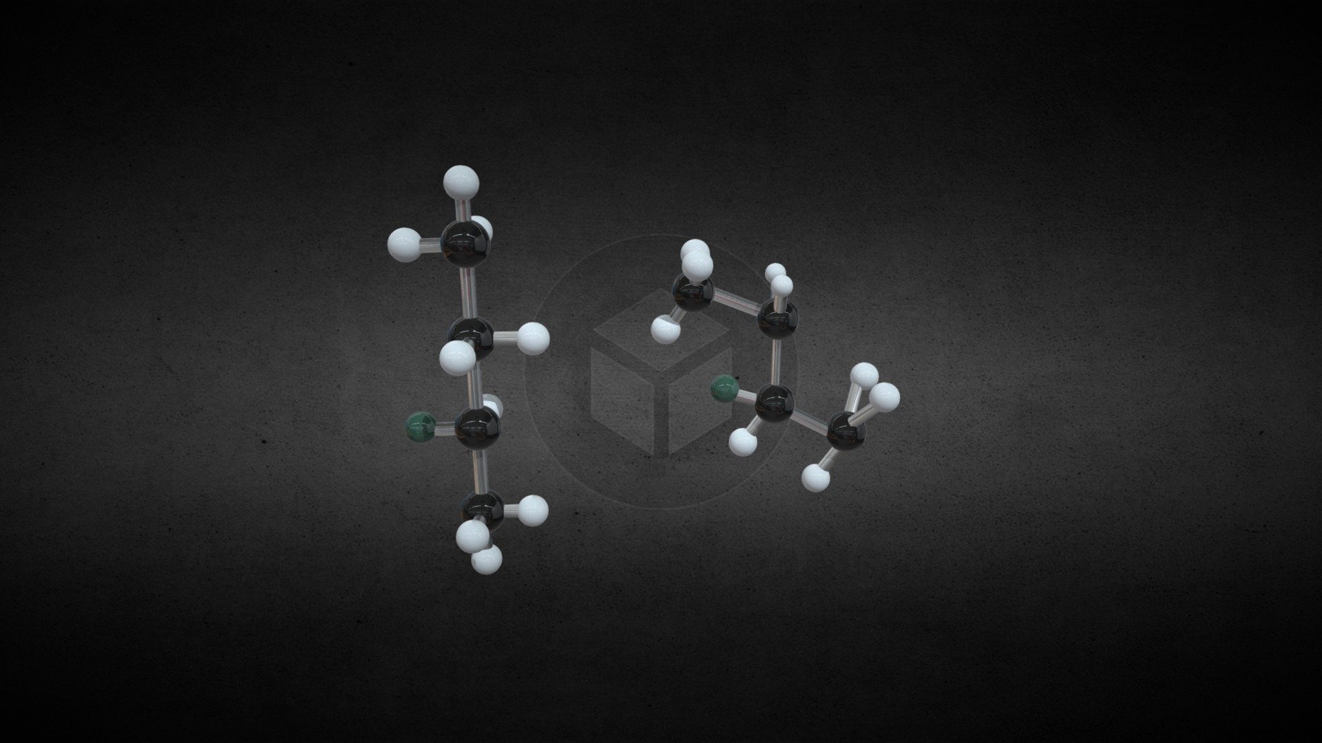 Isomería óptica 2-clorobutano - Download Free 3D model by ...