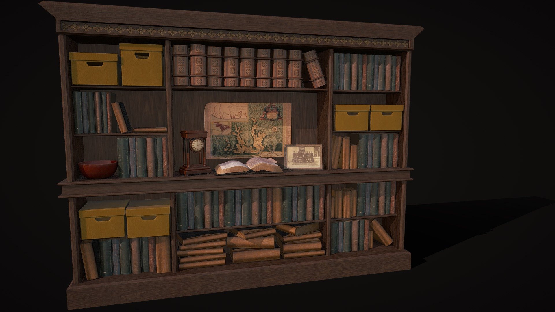 Bookshelf - 3D model by Louise (@Nrema) [1ed9ae2] - Sketchfab