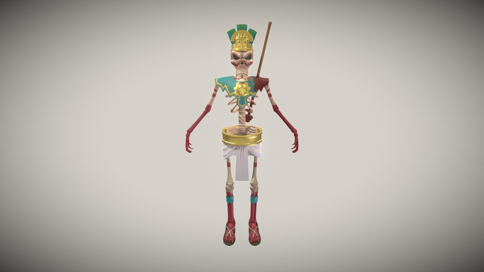 Aztec Skeleton (A pose) - 3D model by yuchiillustration [1ed9bcd ...