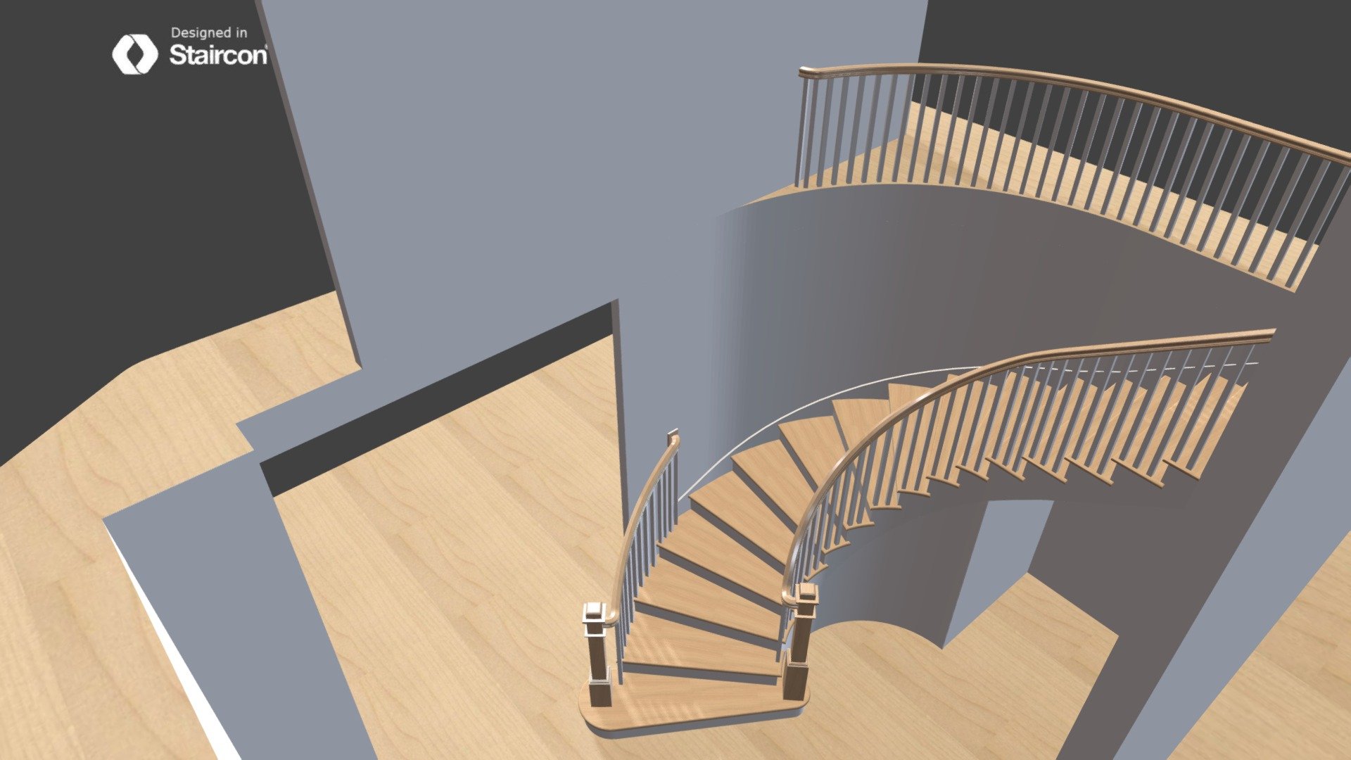 Curved Stair With L Fittings - 3D model by 3D Software for Stair Design ...