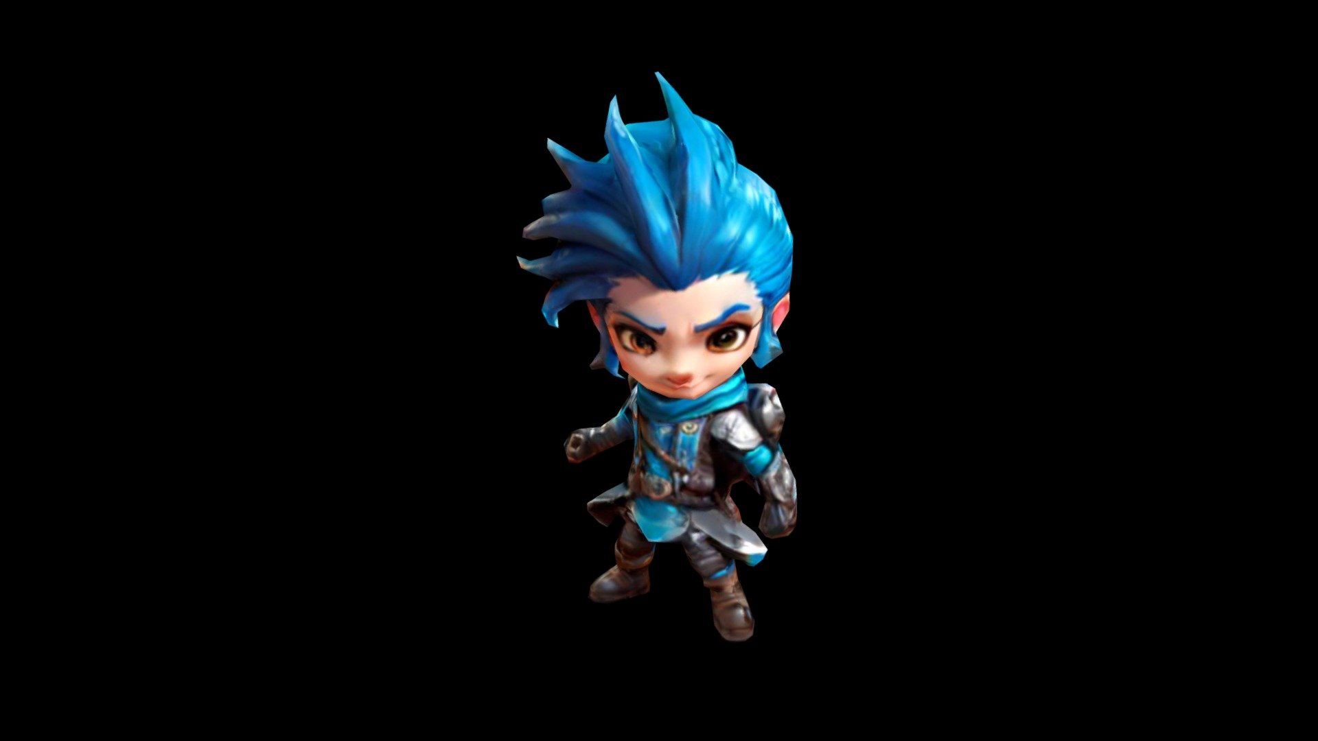 Anime-style character with blue spiky hair, a se - Download Free 3D ...