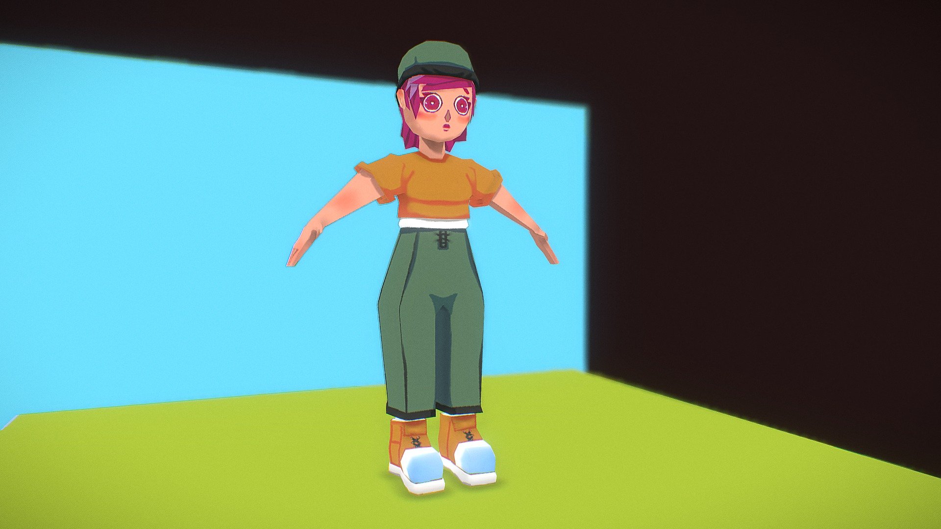 Girl low-poly - 3D model by D_K_Caroline (@dk_caroline) [1ee0f0c ...