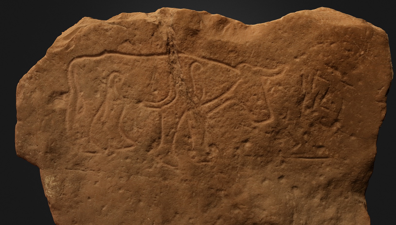 Lochardil Pictish Bull Carving - Download Free 3D model by Dr Hugo ...