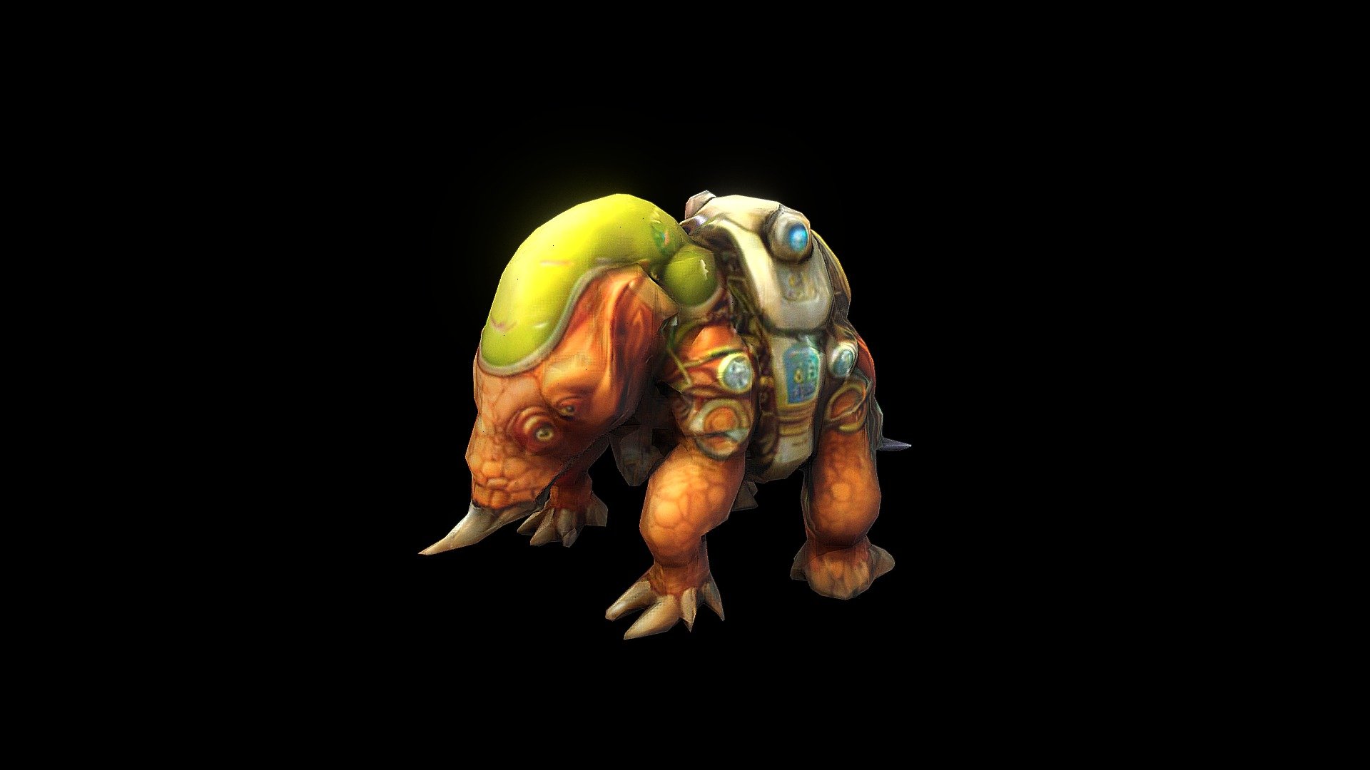 a cartoon drawing of a creature with a clock - Download Free 3D model ...