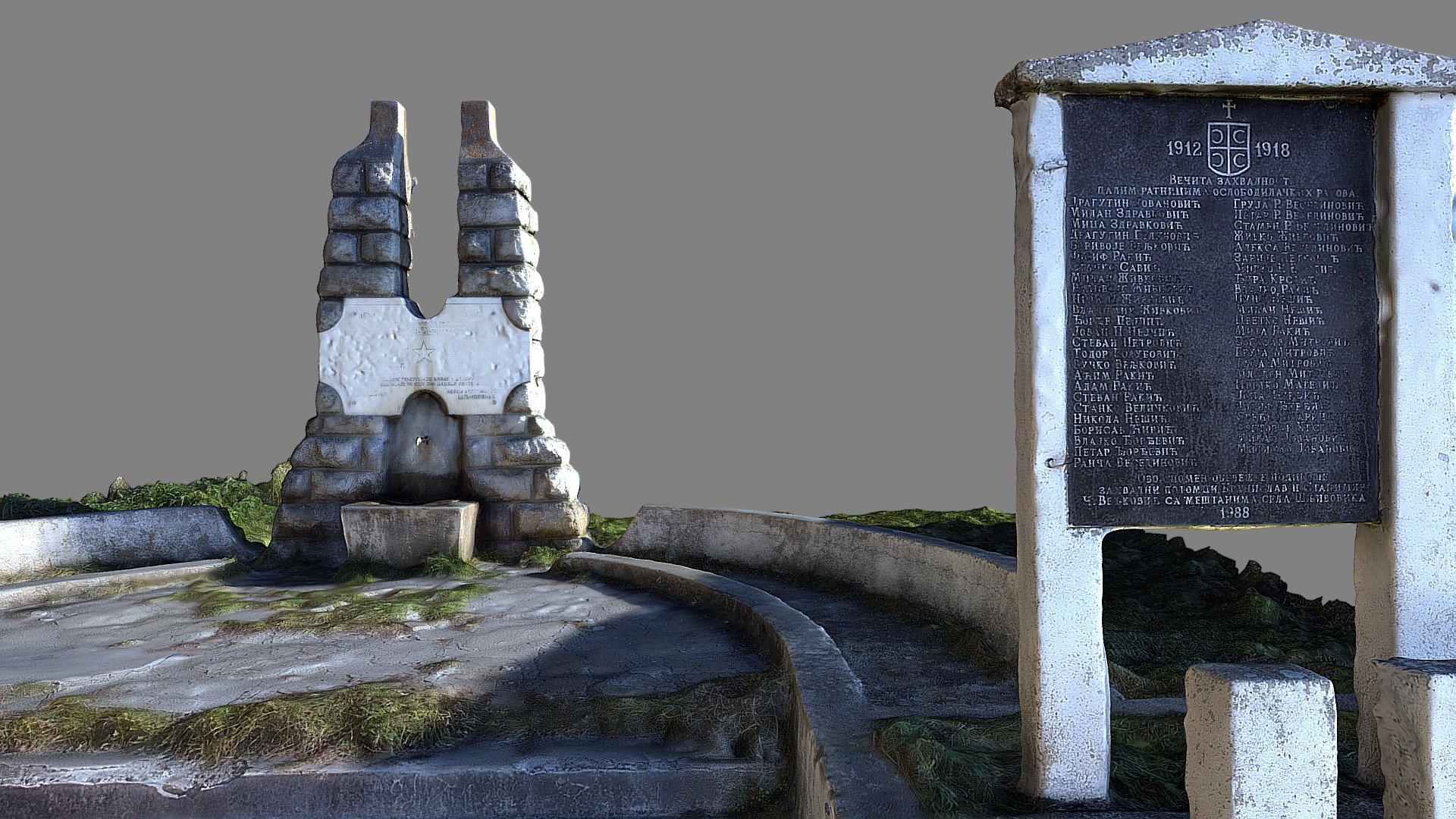 СПОМЕНИК У СЕЛУ ШЉИВОВИК 3d Model By ГРАДИТЕЉСКО И СПОМЕНИЧКО НАСЛЕЂЕ