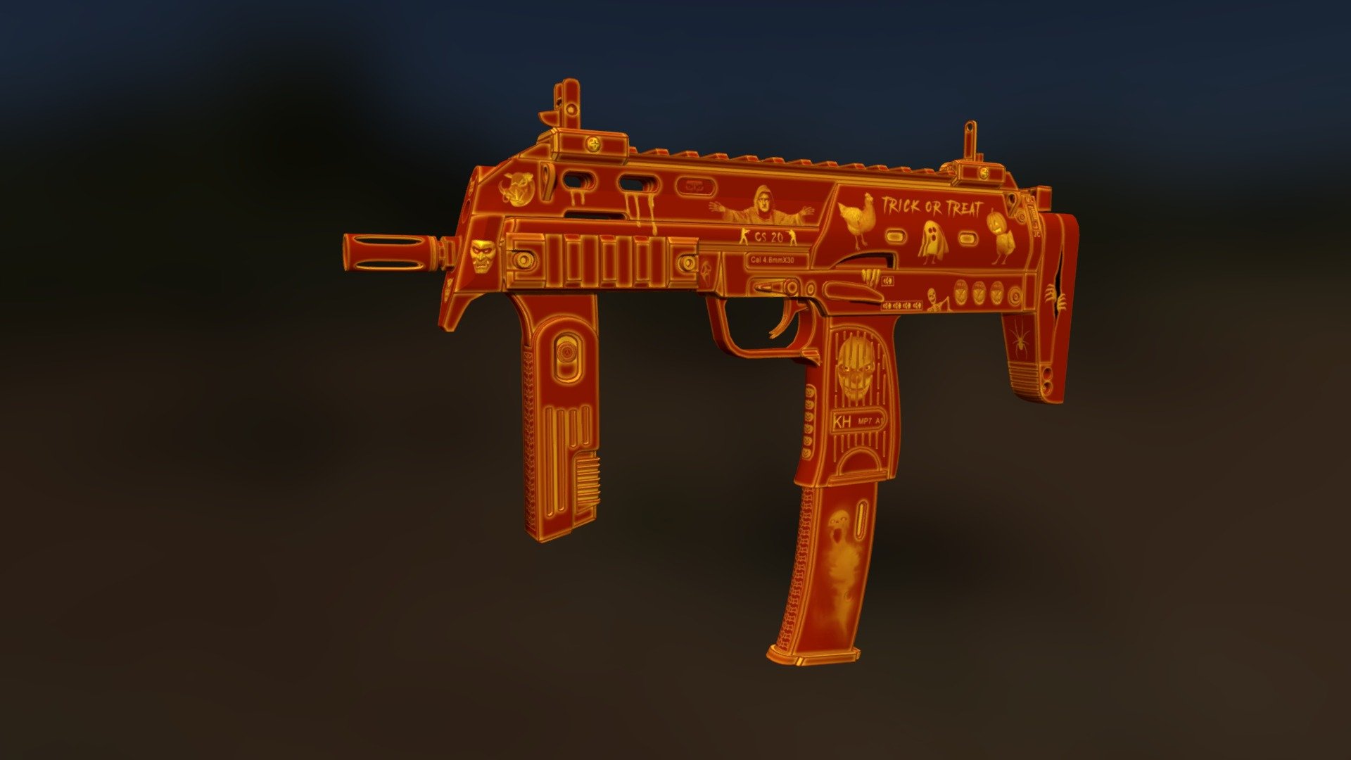 CS20: MP7 | Halloween - 3D model by Green Guppy (@greenguppy) [1eebe2c ...