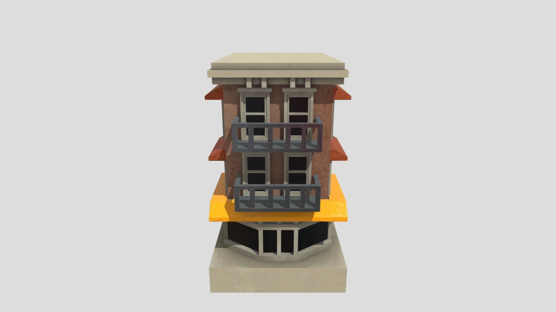 Low poly Building - 3D model by u1389302 [1eef050] - Sketchfab