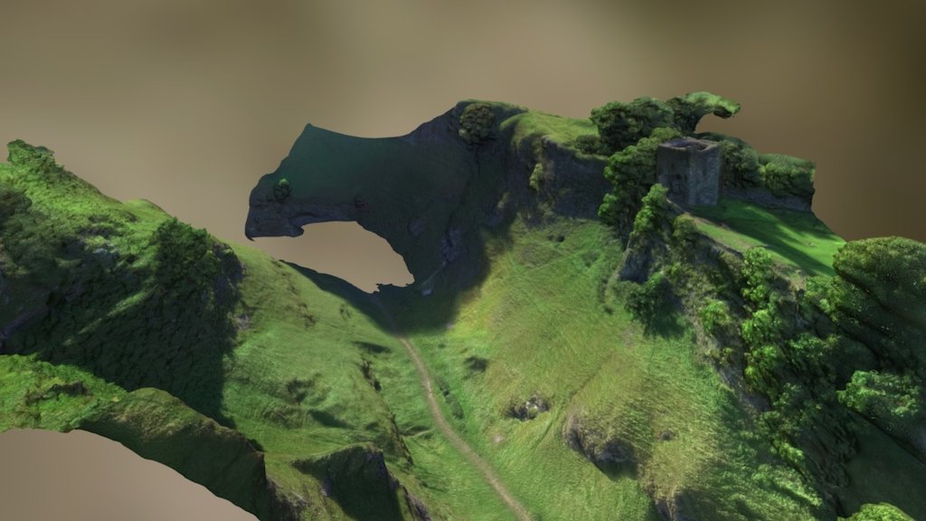 Peveril Castle & Cave Dale - 3D model by nigelcoxon [1ef1b83] - Sketchfab