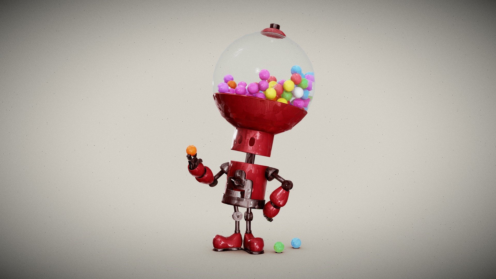 Gumball Machine Robot - 3D model by Dalopera3D [1ef4bb1] - Sketchfab