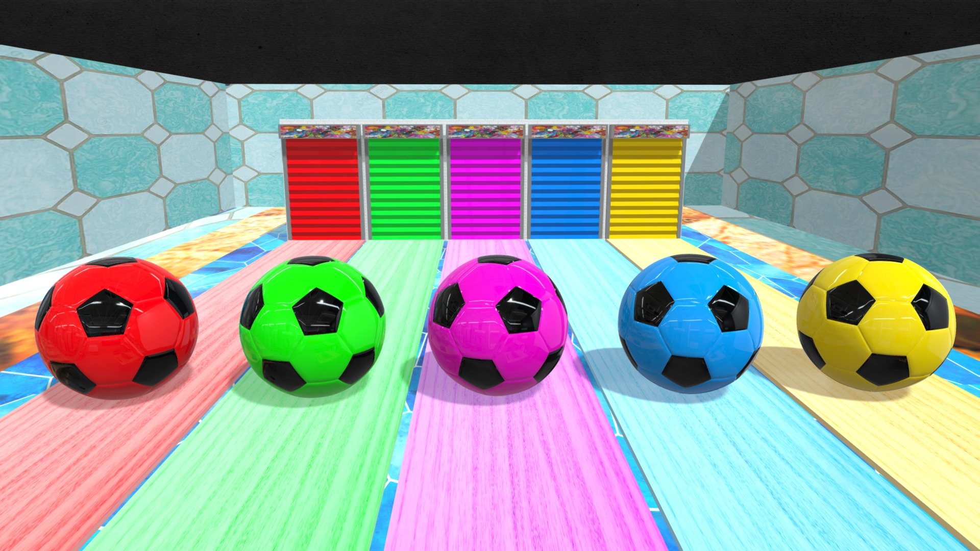 crossing fountain color football animation setup - 3D model by ...