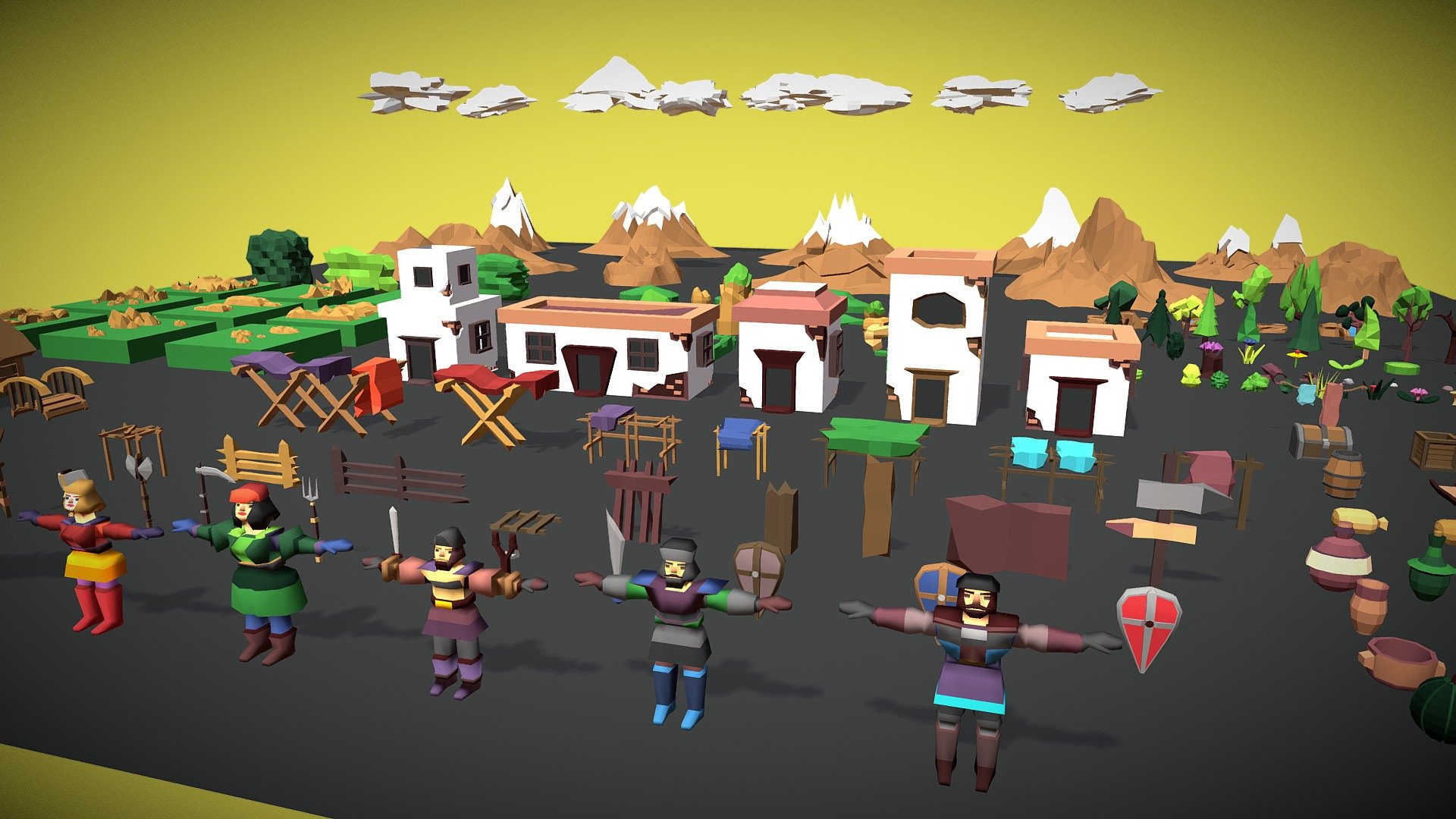 Adventure low poly pack - 3D model by Agarkova_CG [1f02307] - Sketchfab