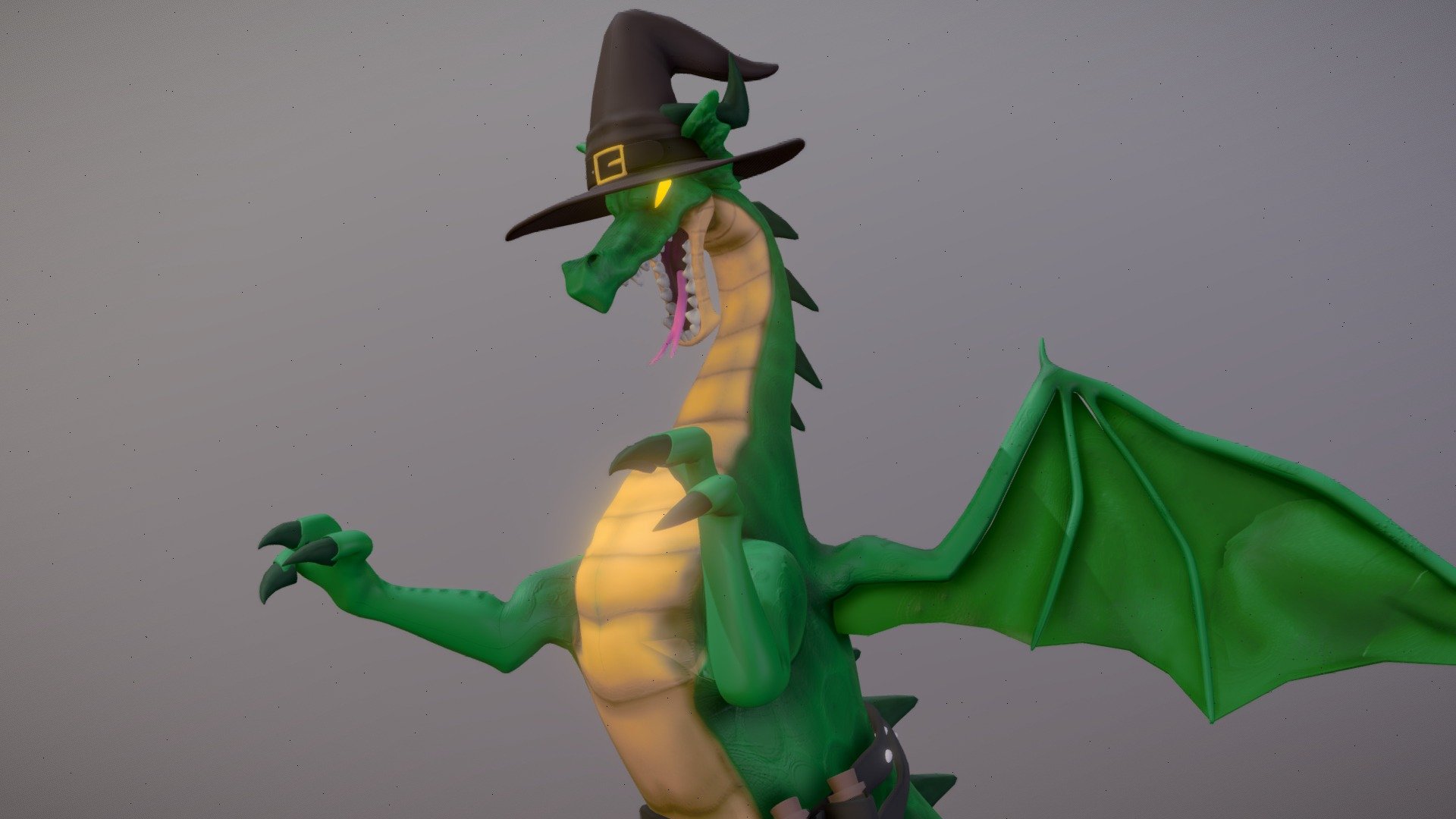 Henry The Green Witch Dragon (Oldschool style) - 3D model by ...