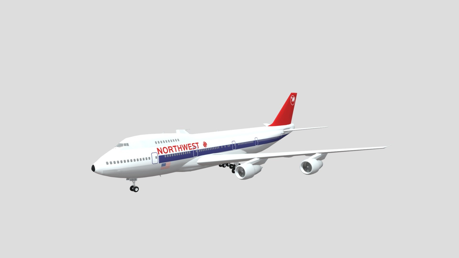 boeing 747-151 northwest - Download Free 3D model by zairiq zairiq ...