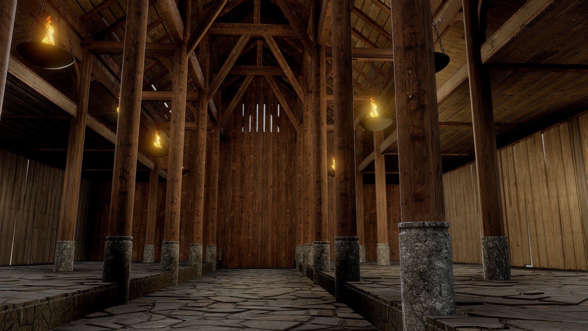 wooden castle interior - Download Free 3D model by kunkun (@youoyouyou ...