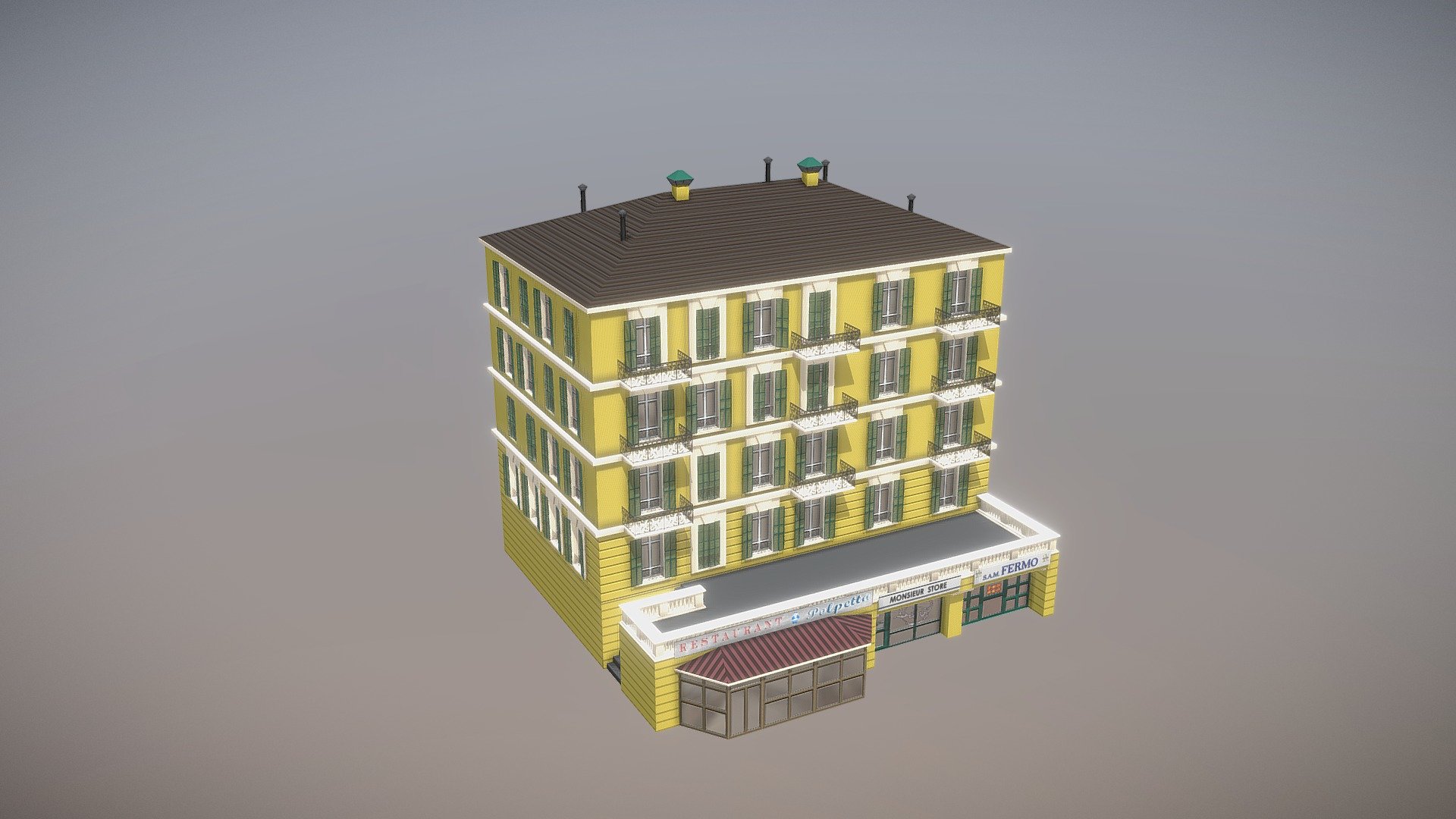 Residential building with shops 1 (Monaco) - 3D model by Aleksandr ...
