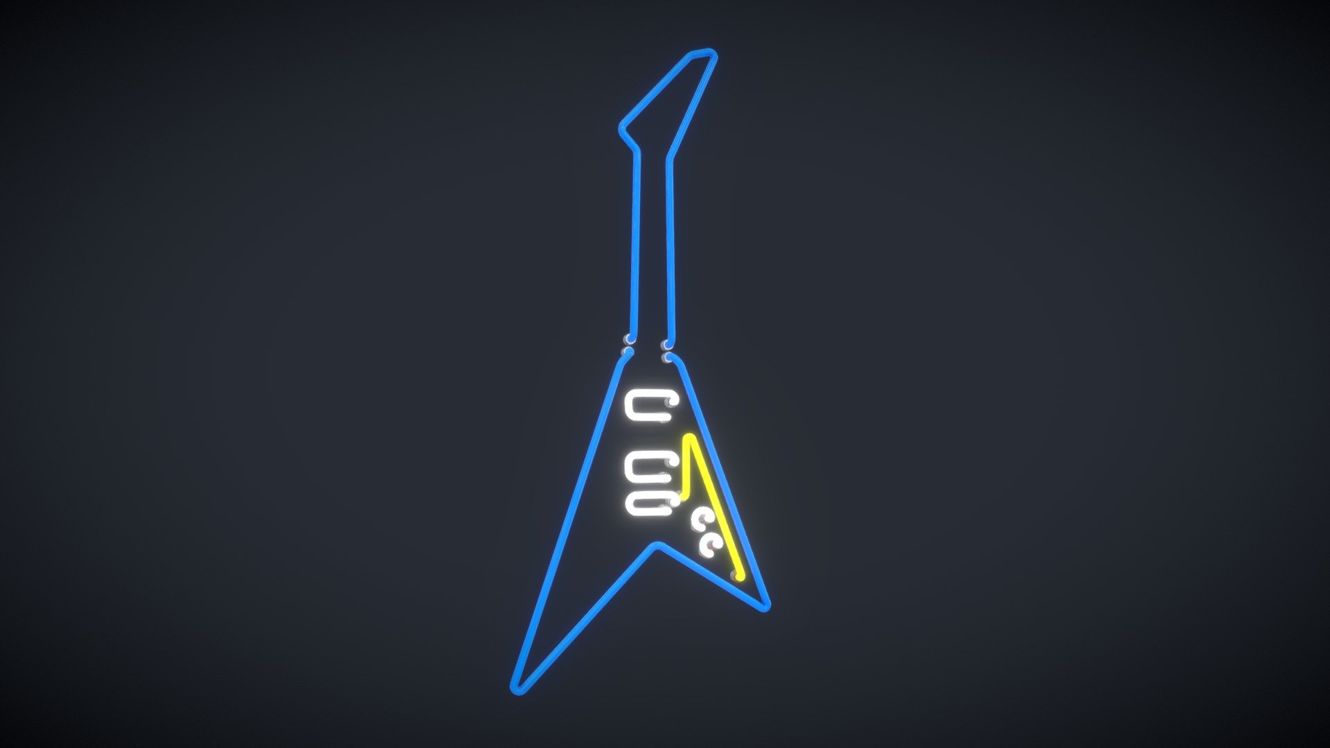 Neon Flying V2 Blue - 3D model by 3polies [1f3ade7] - Sketchfab
