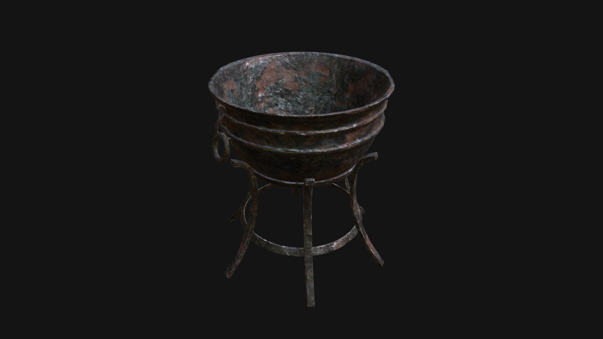 Old Metal Medieval Fire Pit Cauldron - Buy Royalty Free 3D model by ...