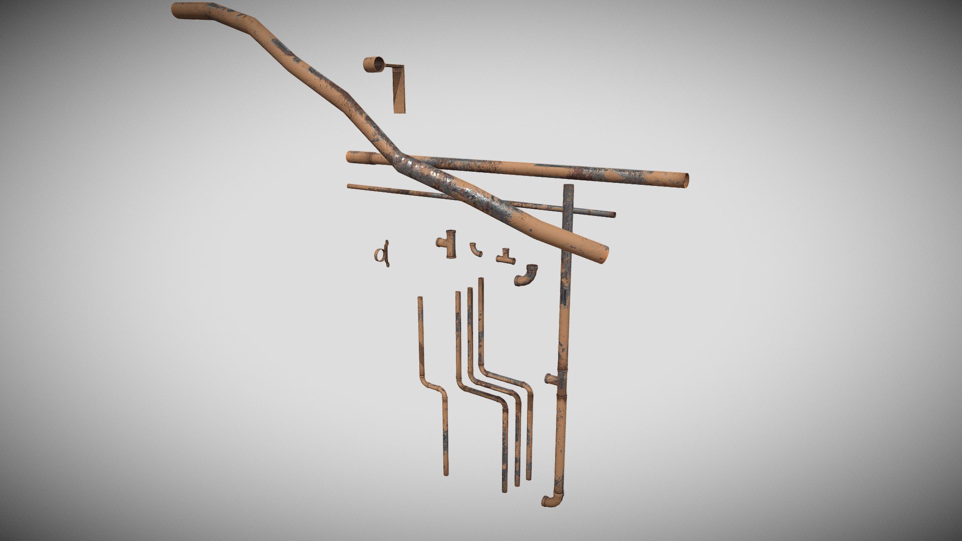 Rusty Old Pipes - Buy Royalty Free 3D model by sasquatch70 [1f4090a ...