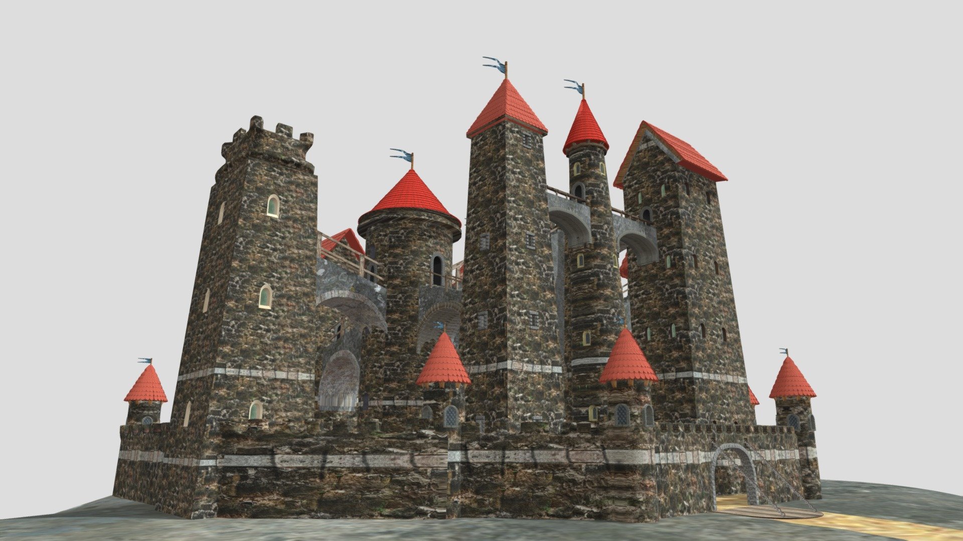 Castle 07 Extended - Download Free 3D model by gogiart (@agt14032013) [1f4226d] - Sketchfab