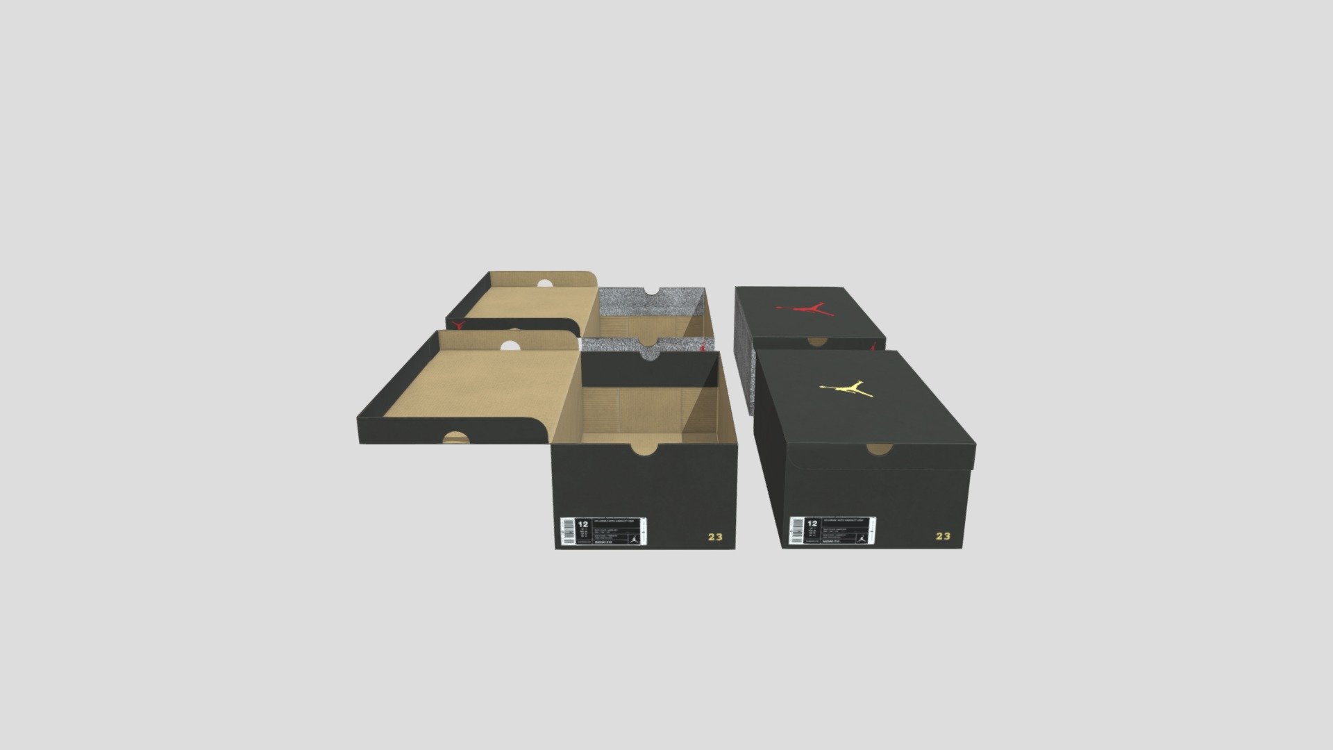 Jordans Shoe Box Set with 4K Textures Low-poly - Buy Royalty Free 3D ...