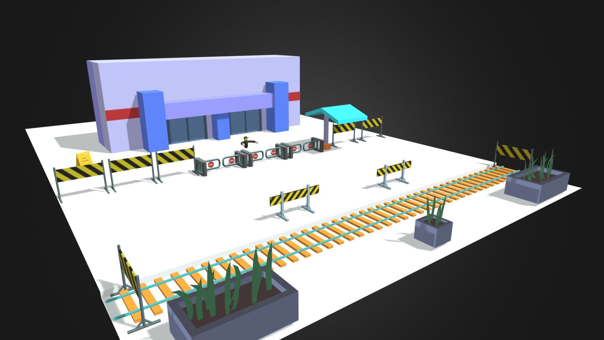Train Station - 3D Lowpoly model, places - 3D model by VinAlex [1f4ffcb ...