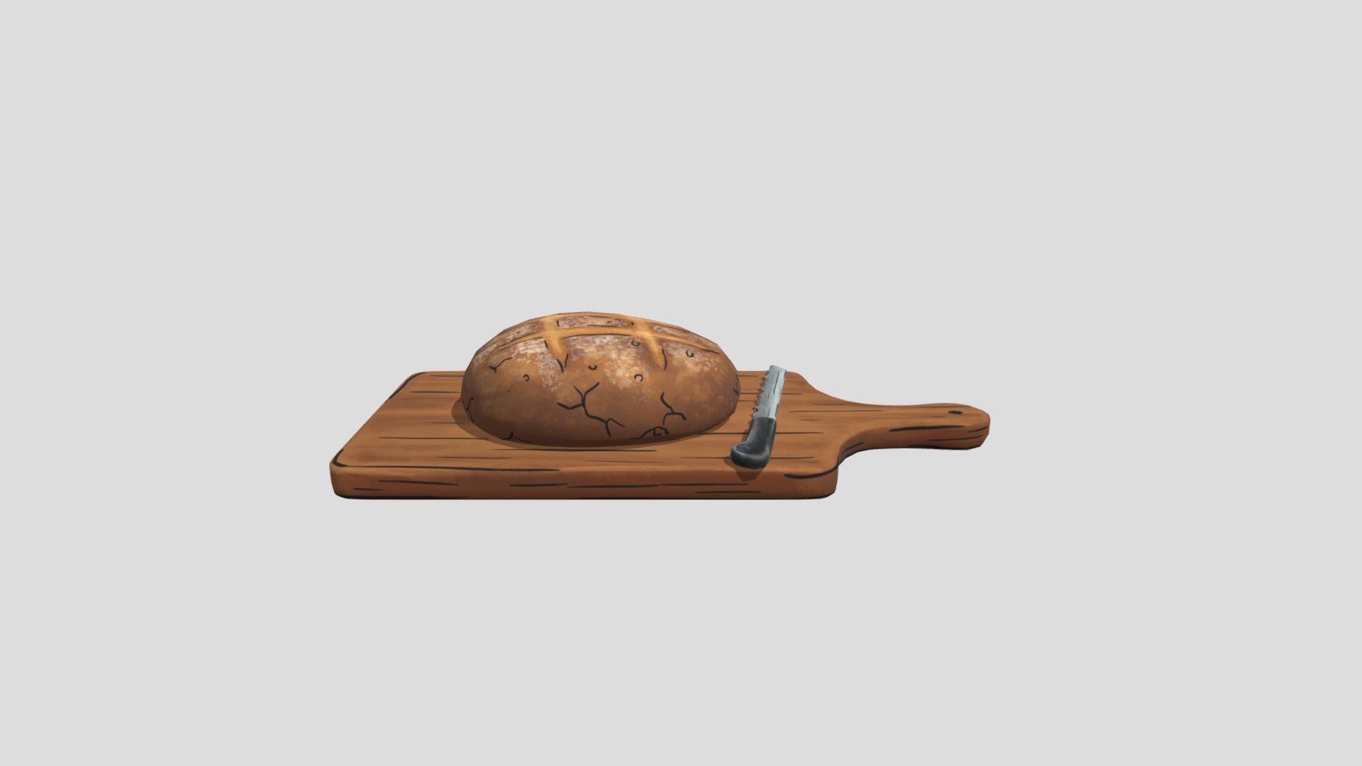 Cartoon bread - 3D model by risuchan [1f52910] - Sketchfab