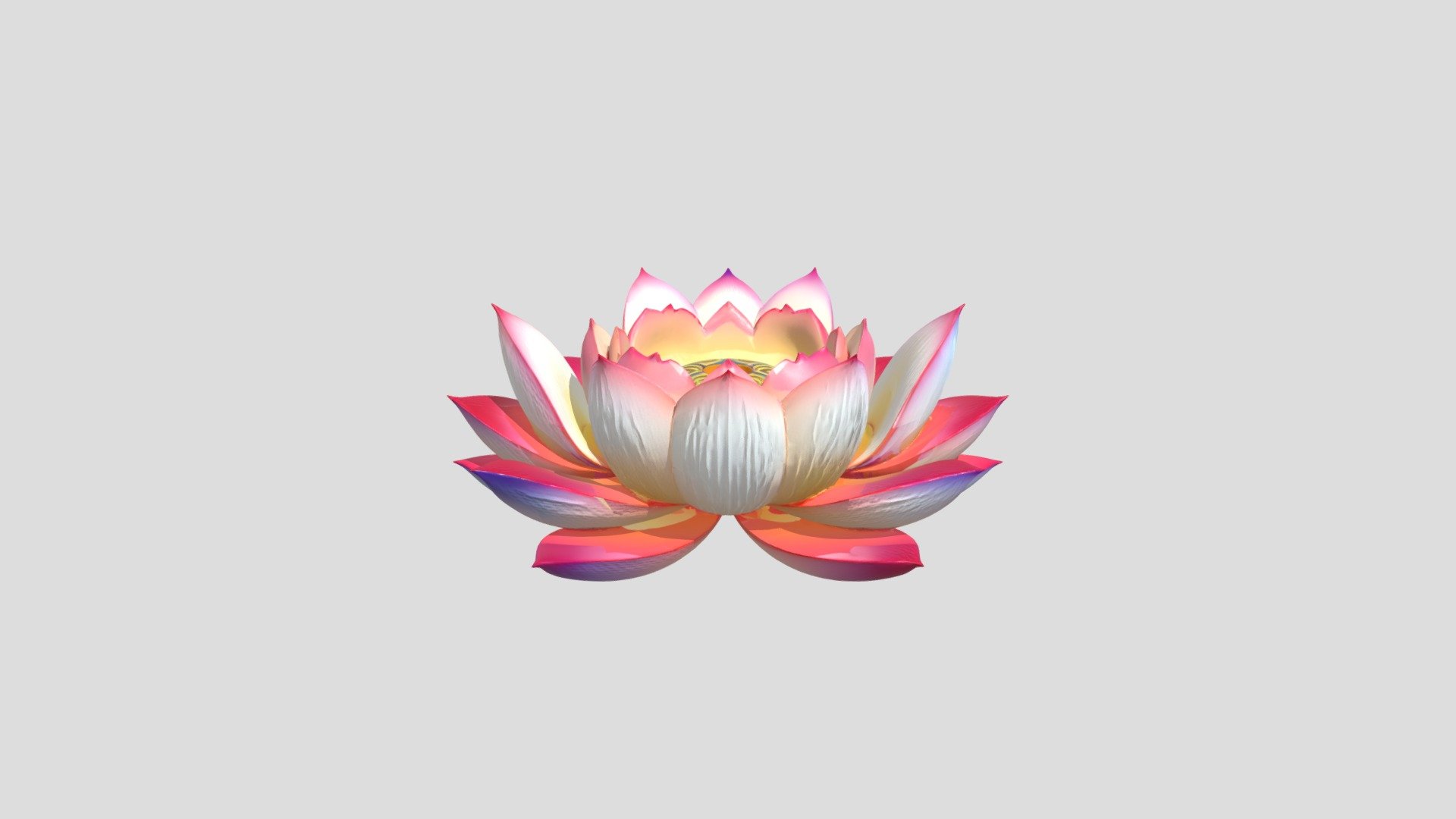 colorful lotus flower with ornate center - 3D model by michelskapp ...