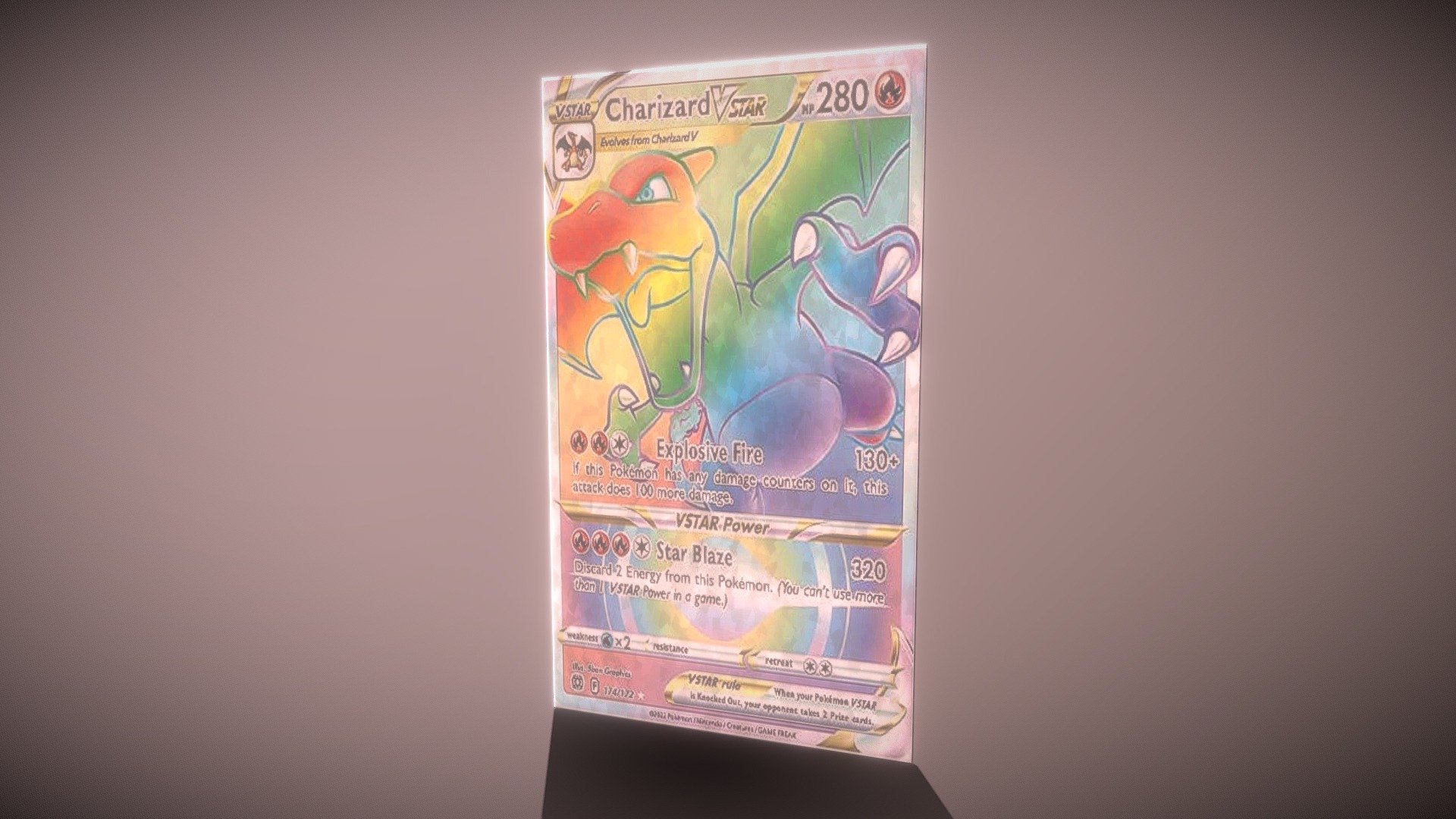 Charizard rainbow rare pokemon card - 3D model by Alisha (@AlishaBegum ...