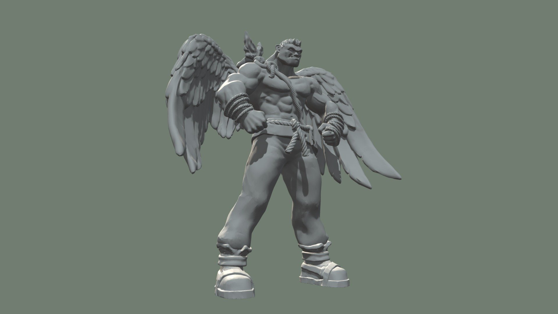 Winged Half-Orc Monk - Download Free 3D model by Vindr Damsgard (@vindr ...