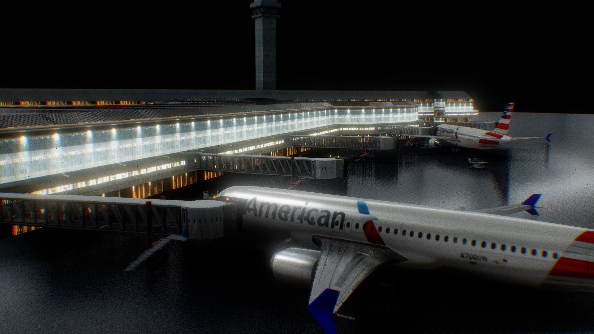 Low Poly Airport With Airplanes, Ground Vehicles - Buy Royalty Free 3D ...