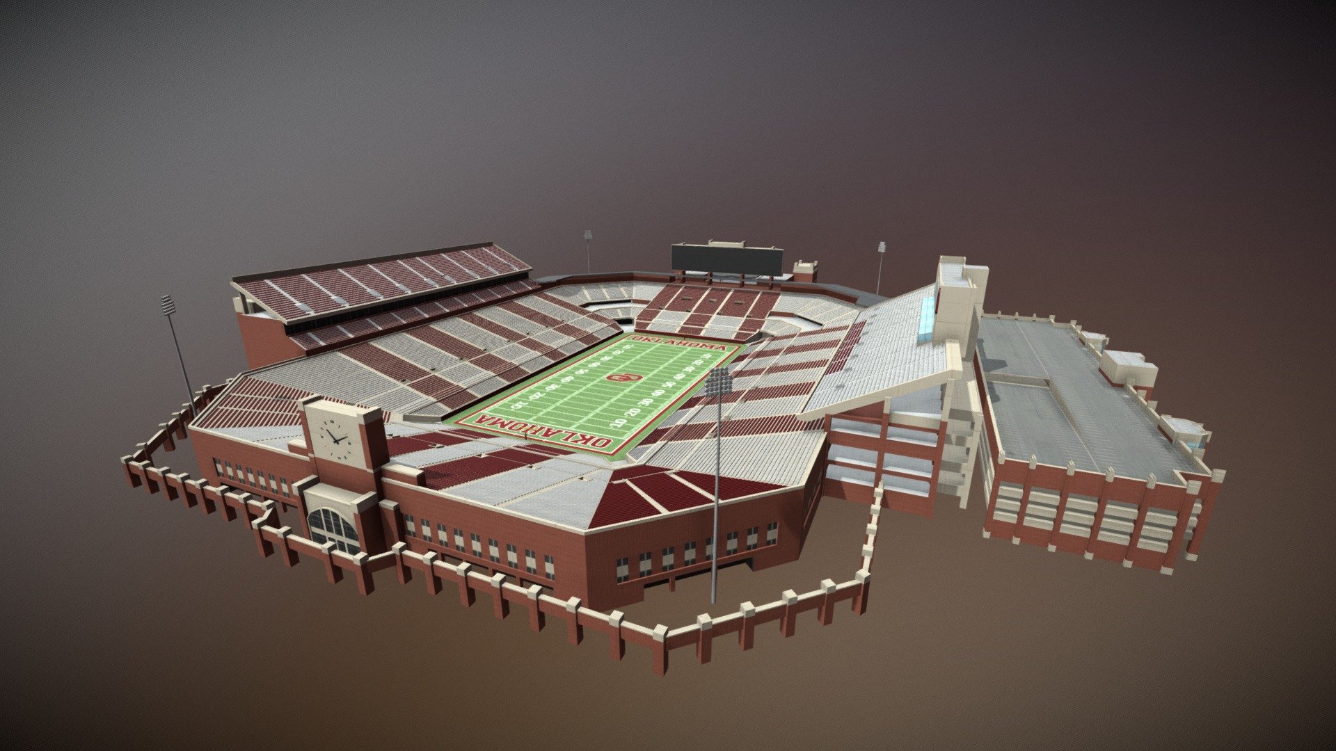 OU Memorial Stadium - 3D model by bmsmith211 [1f5d6e7] - Sketchfab