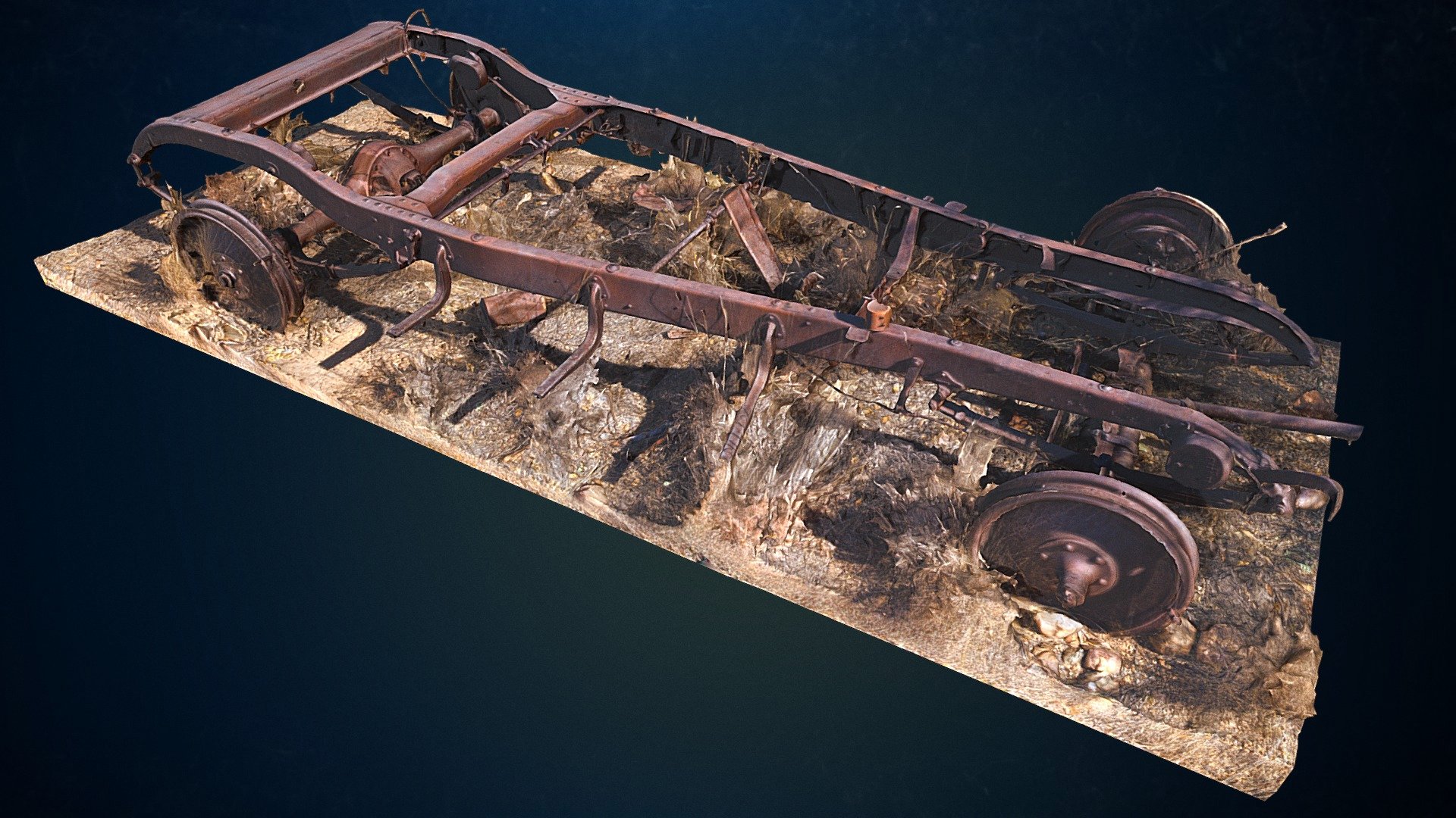 Old Rusted Vehicle Frame on Historic Ranch - Download Free 3D model by ...